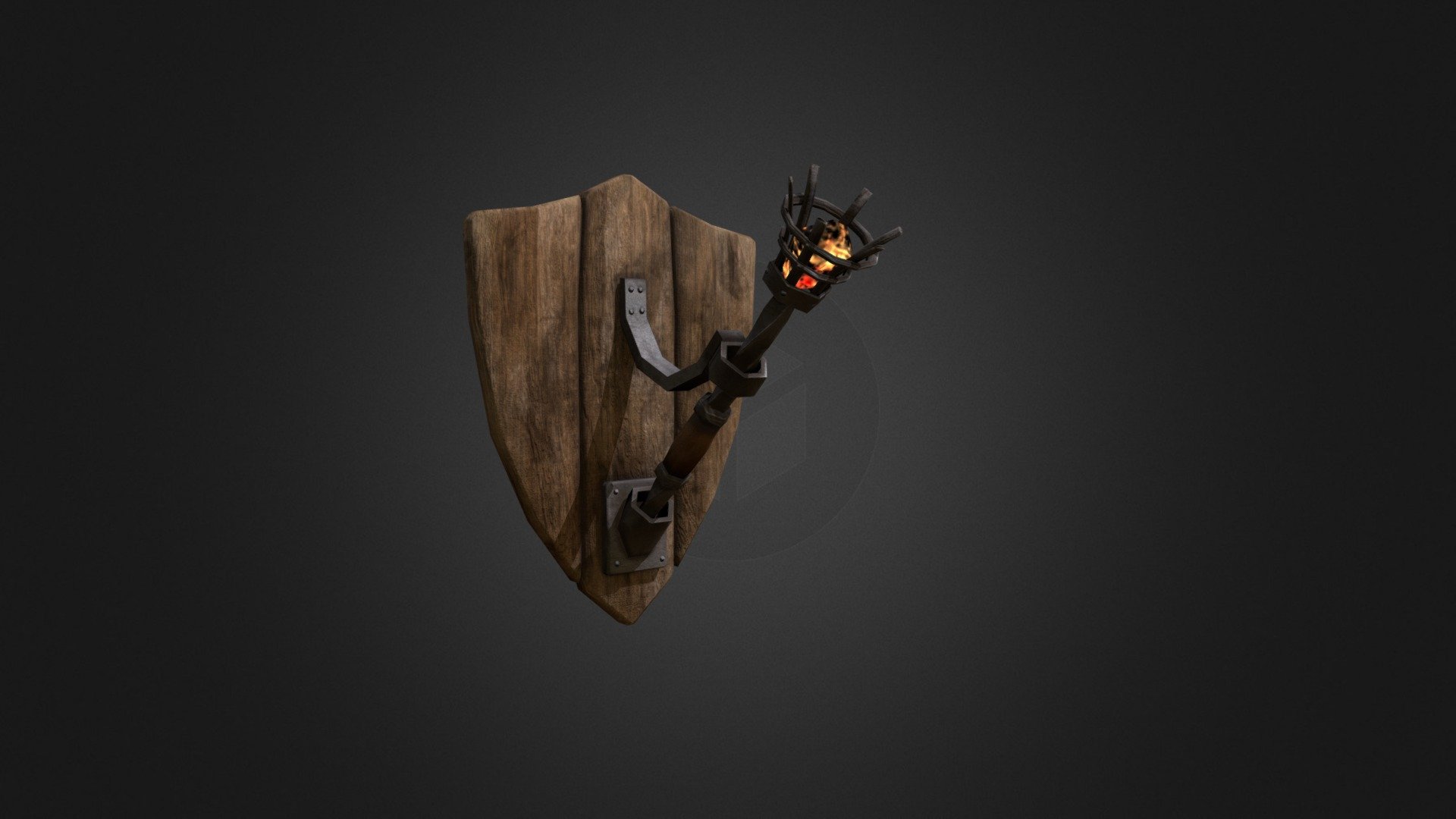 Mounted Torch - 3D model by luckavrecek [e1f6596] - Sketchfab