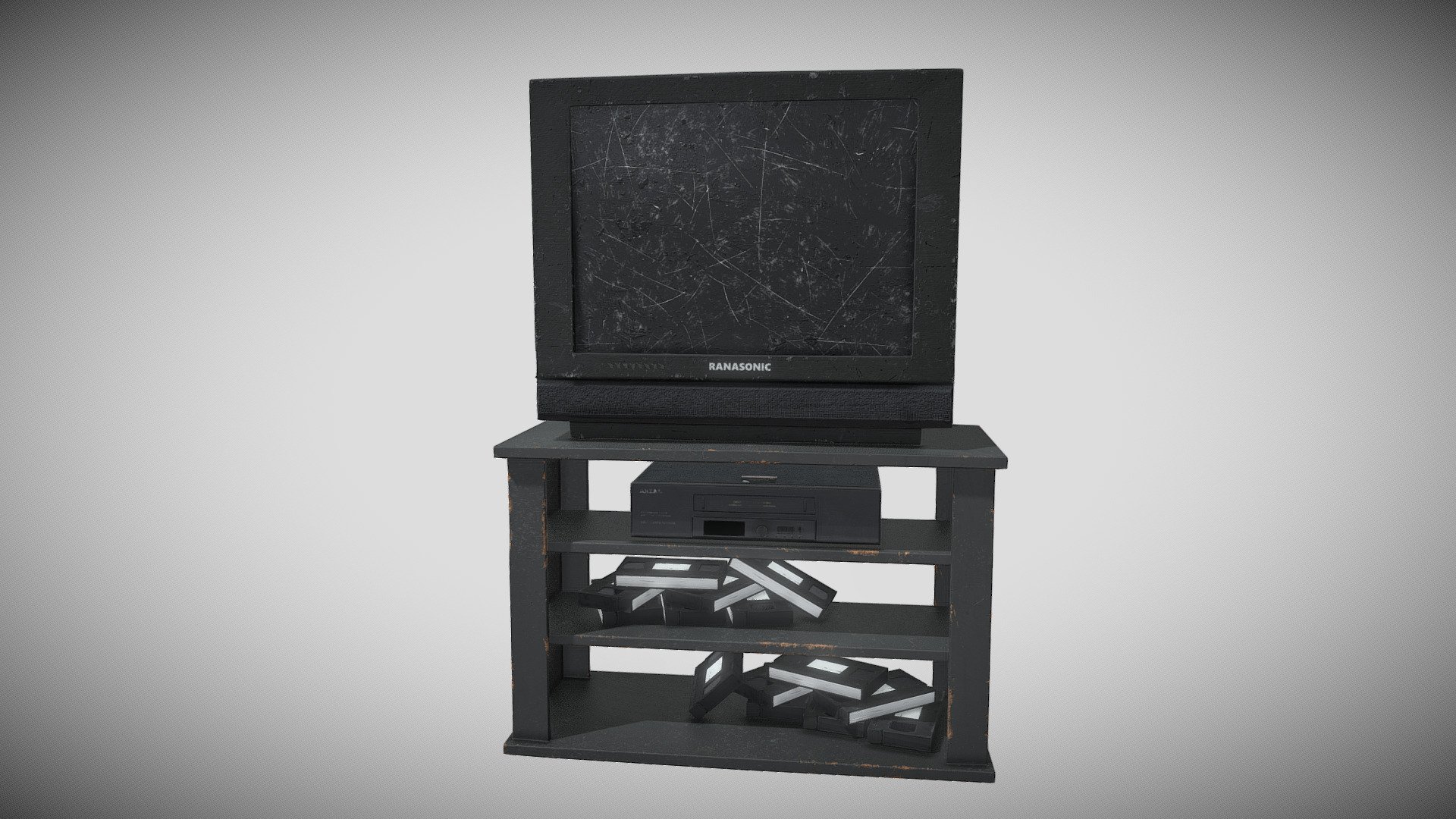TV vcr setup. - 3D model by deklan.revell [e1fdbb9] - Sketchfab