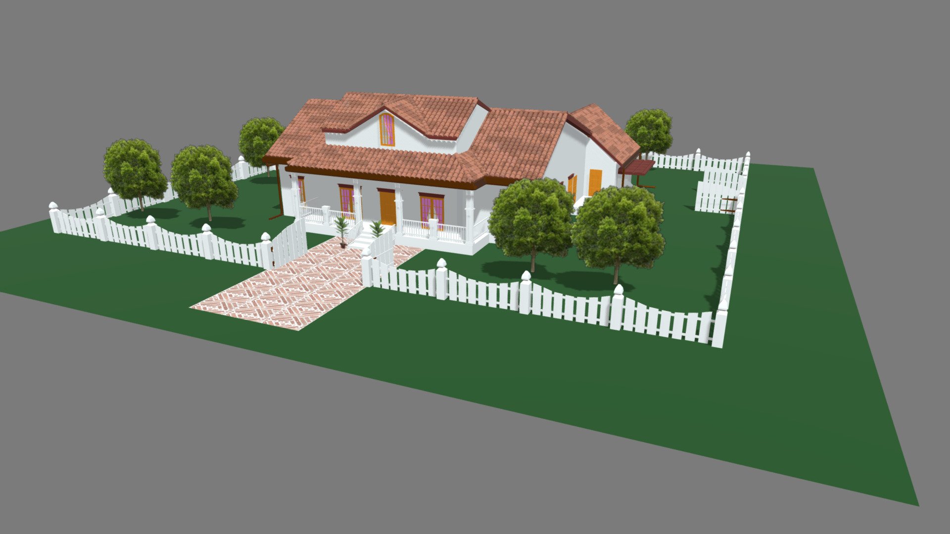 House model with porch - Download Free 3D model by Antonio Rossini ...