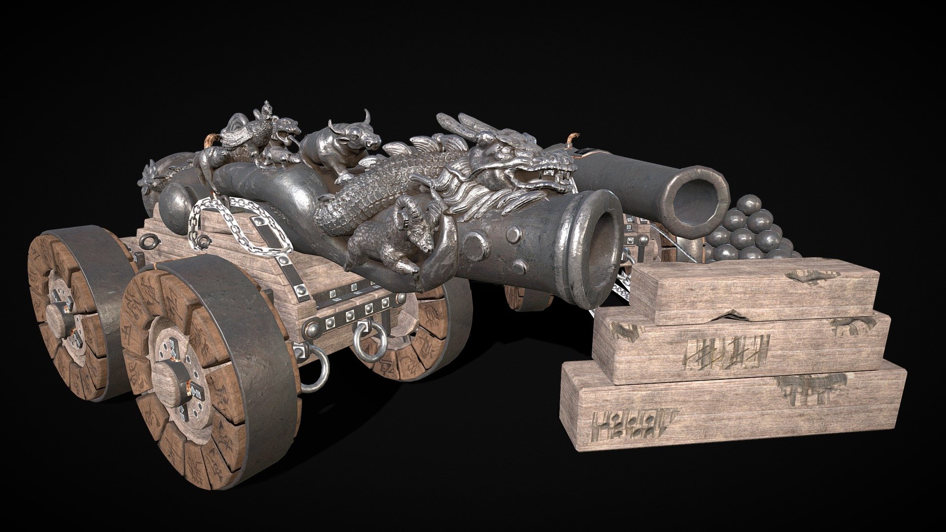 Chinese Zodiac Animals Cannon - Buy Royalty Free 3D model by paburoviii ...
