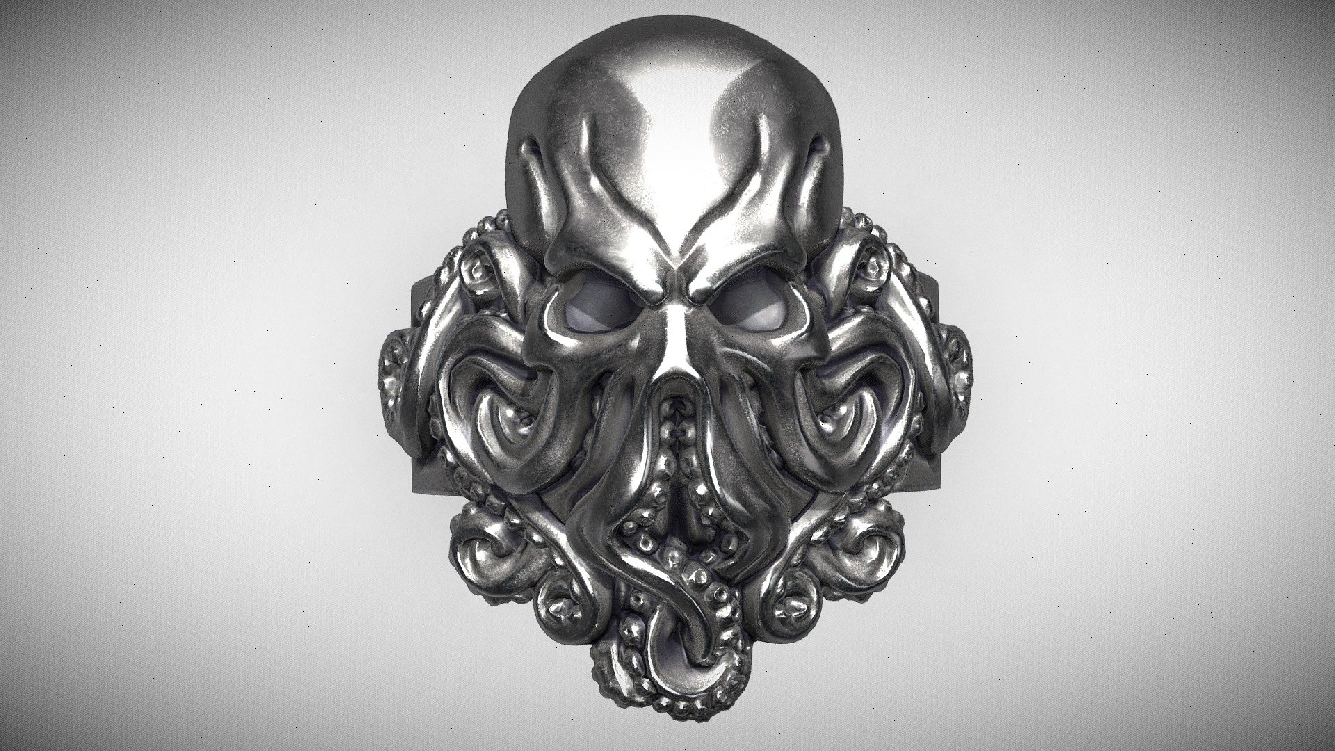 Cthulhu Ring - Silver - 3D printable - Buy Royalty Free 3D model by ...