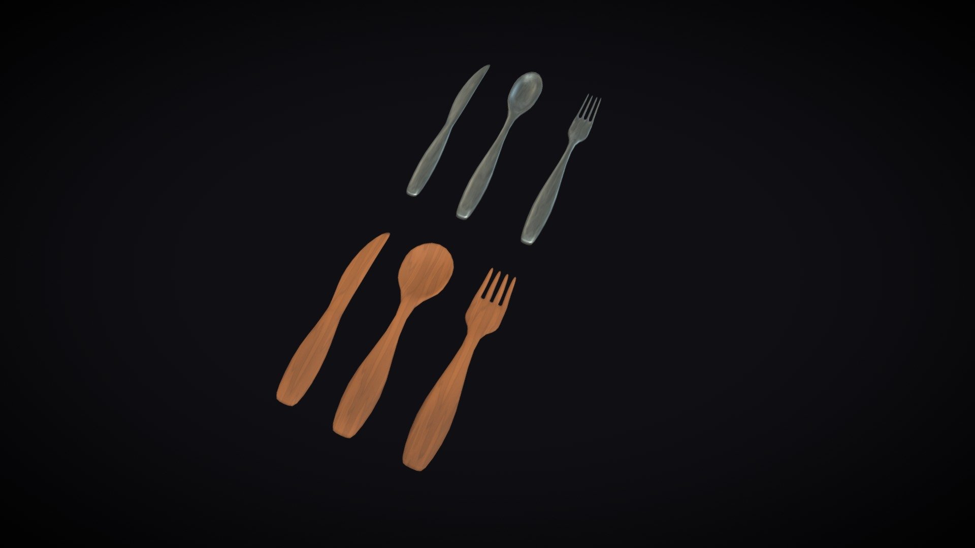 Knifes, spoons and forks - Download Free 3D model by Meilov (@meilov3D) [e20aa50] - Sketchfab