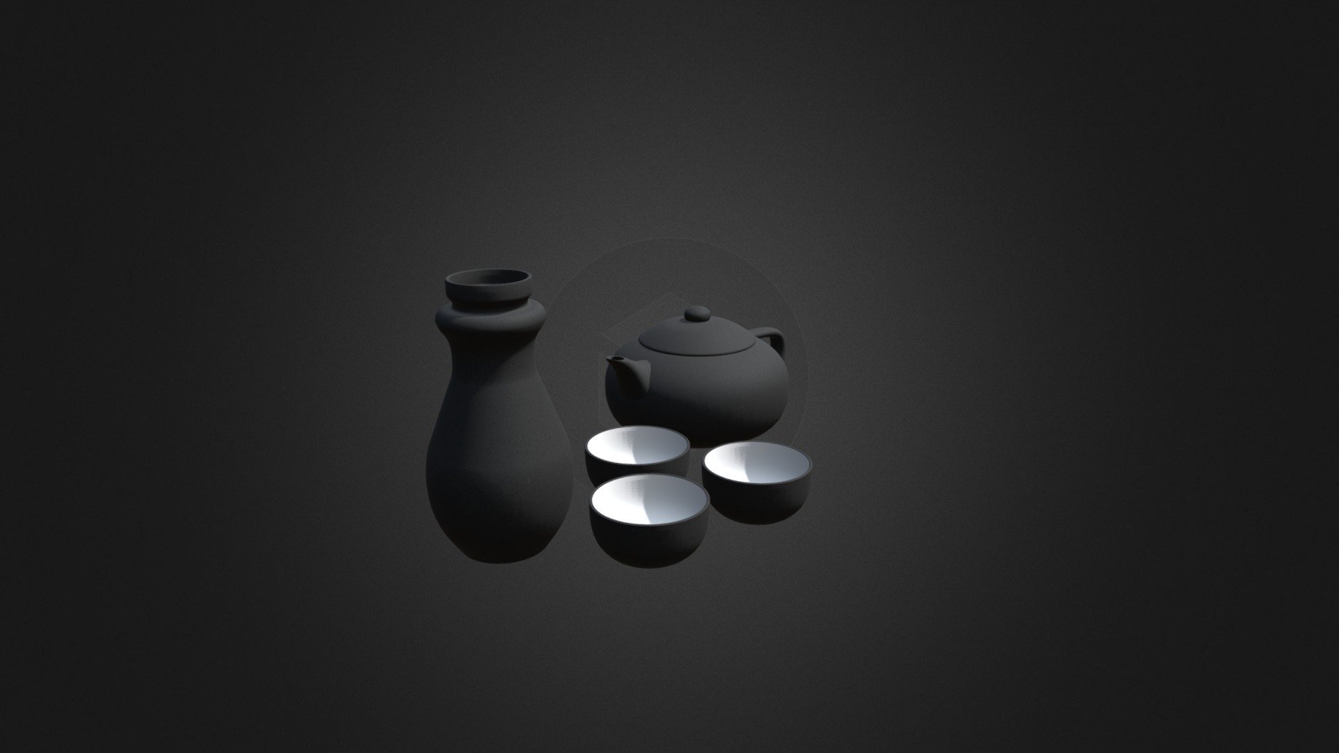Black Tea Set D Model - Buy Royalty Free 3D model by cgaxis [e212e11 ...