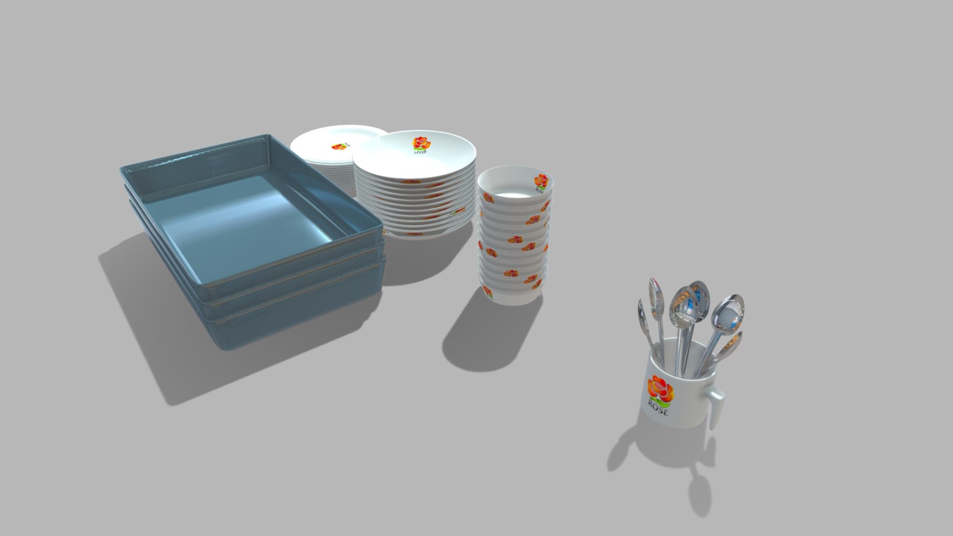 Plates and cutleries - 3D model by Nizar Hasan (@nizarhasan) [e213f7c ...