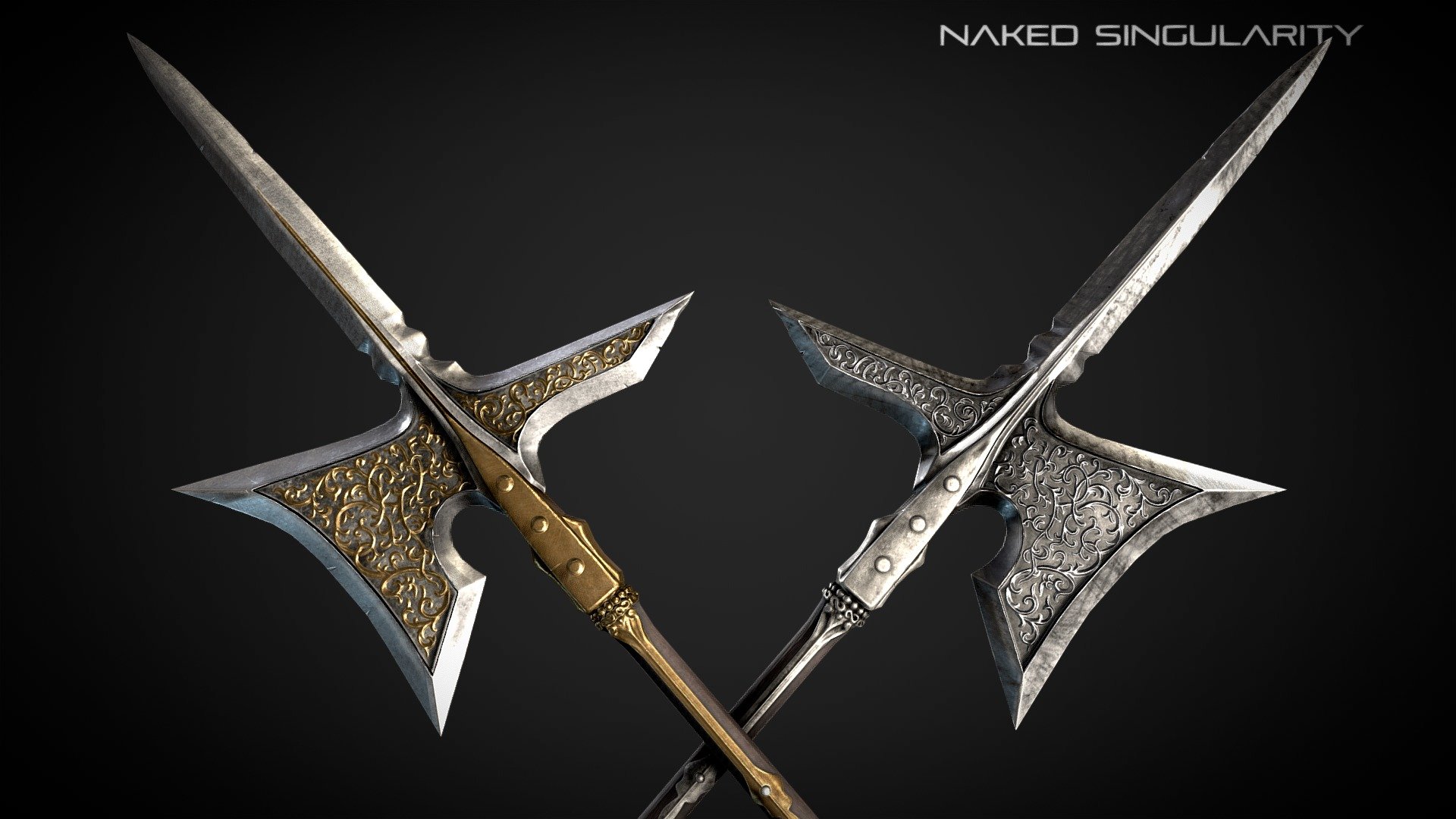 Light halberd | Medieval dark fantasy halberd - Buy Royalty Free 3D model by Naked Singularity ...