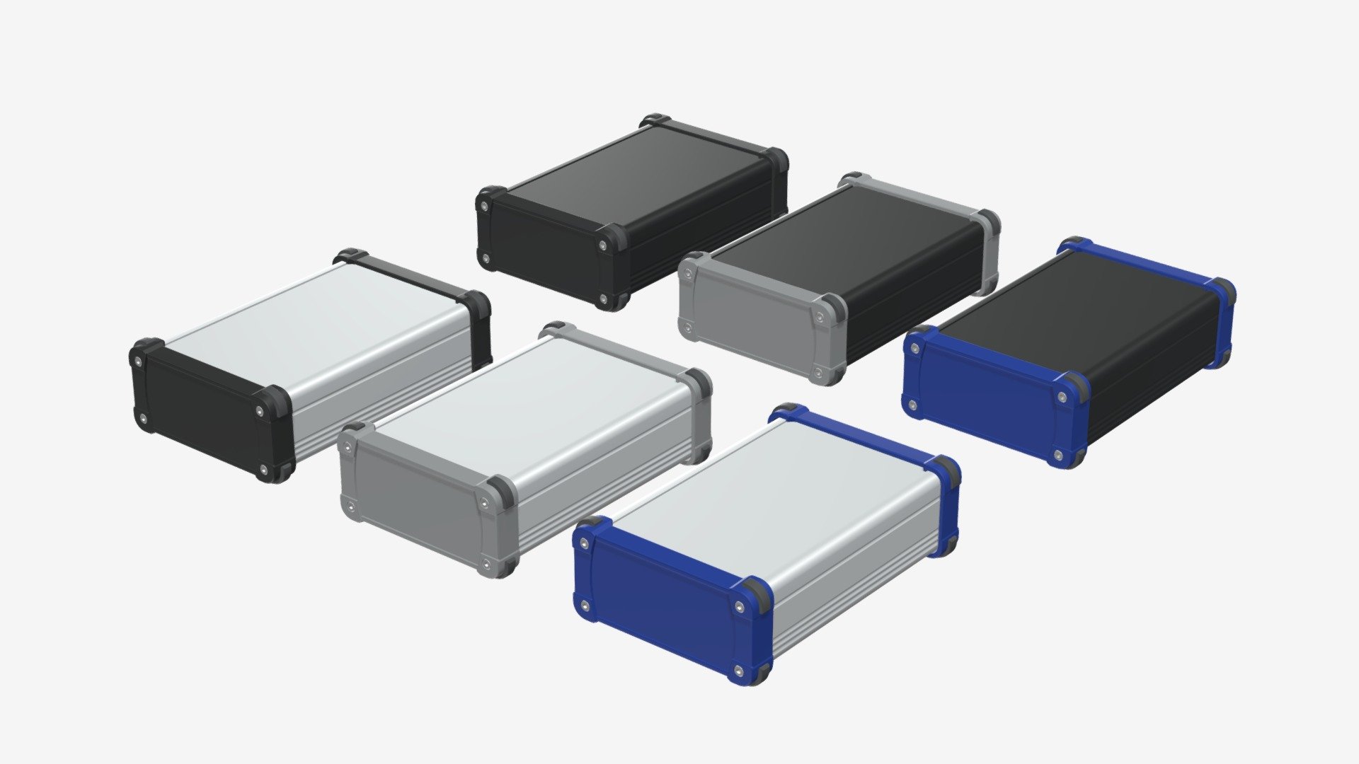 IP65 EXTRUDED ALUMINUM ENCLOSURE - 6 color types - 3D model by ...