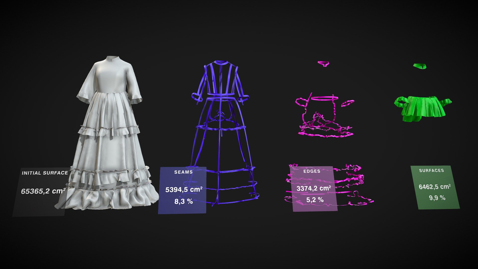 Digital twin of costume #6 – Segmented surface - Download Free 3D model ...