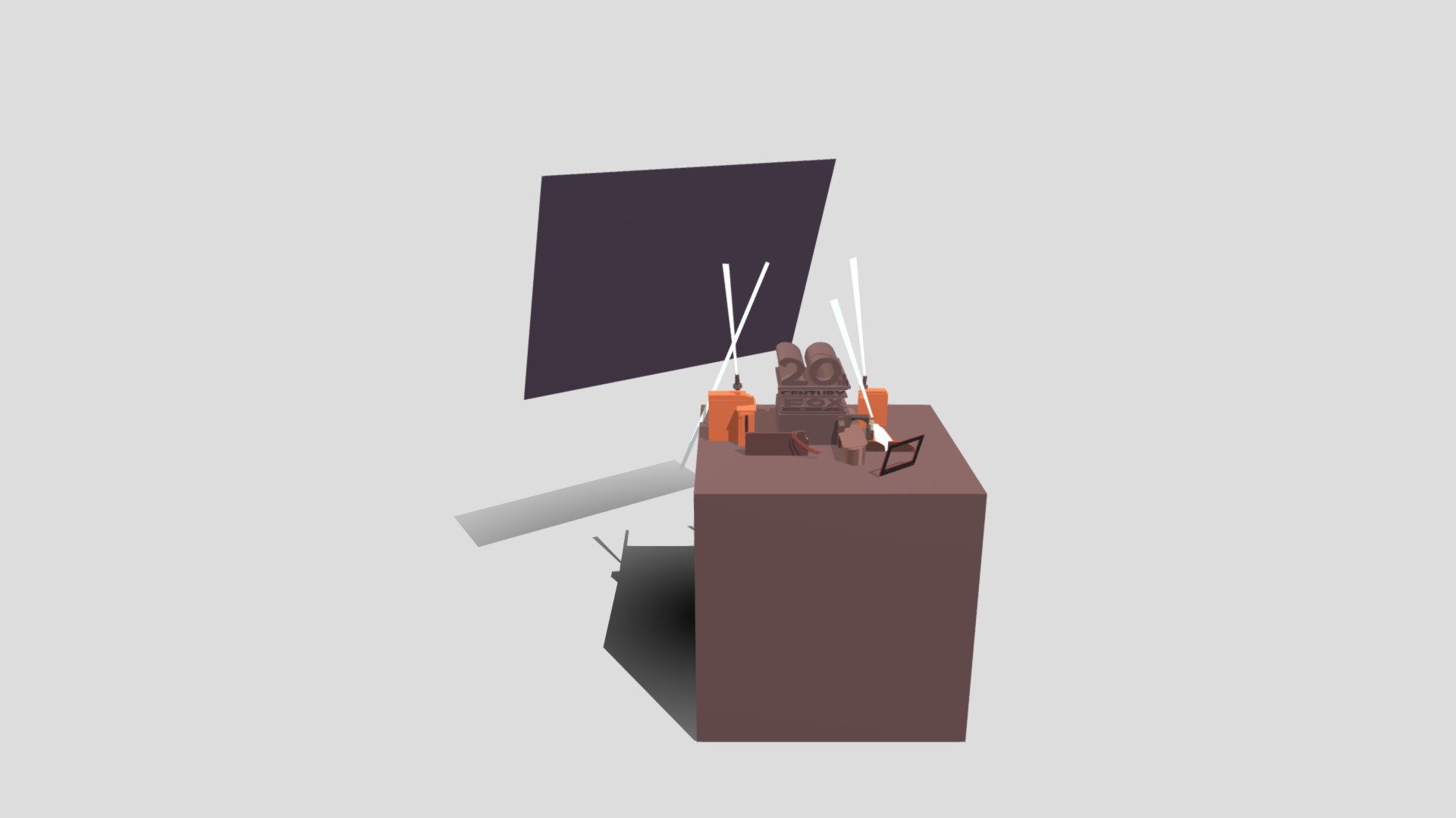 20th_century_fox_logo_1977_remake destroyed - 3D model by Spy and baby ...