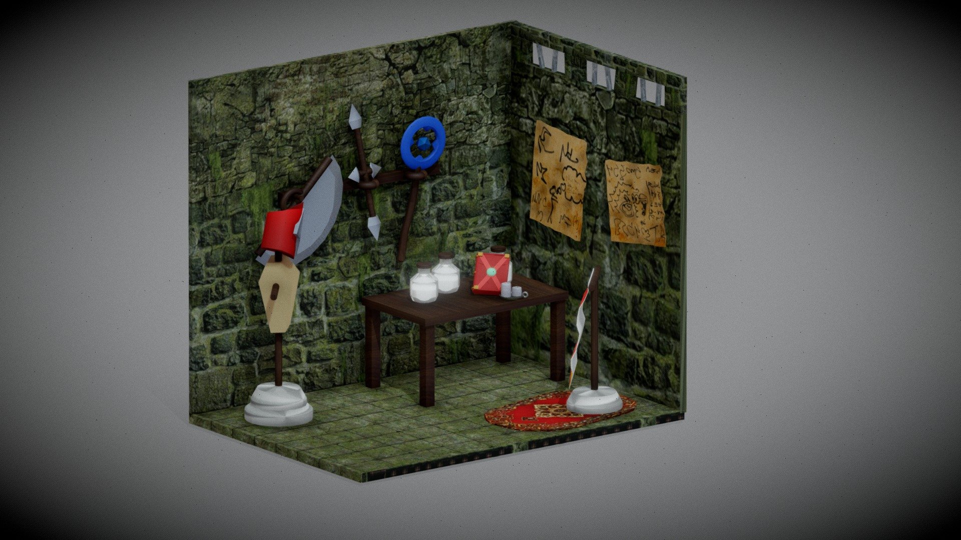 Fantasy Dungeon Armoury - 3D model by miibles [e238fb9] - Sketchfab