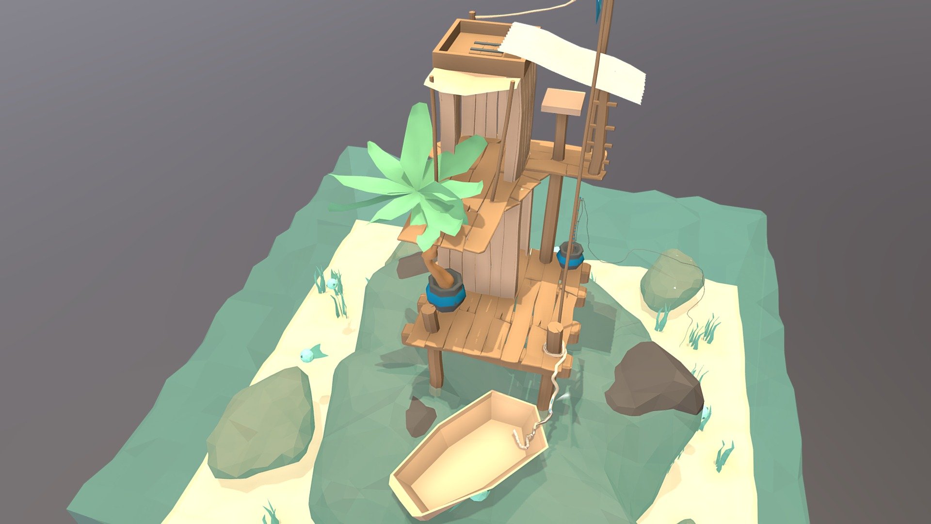 Low Poly Style Sea Shack - Download Free 3D model by dartuchiwa ...