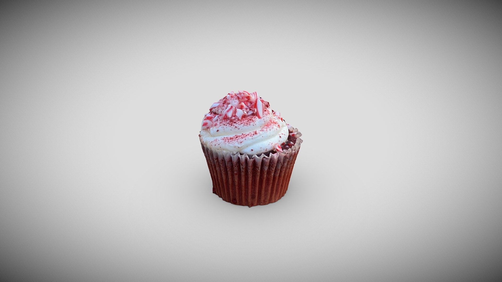 Red Velvet Cupcake with Candy Cane Topping - Buy Royalty Free 3D model ...