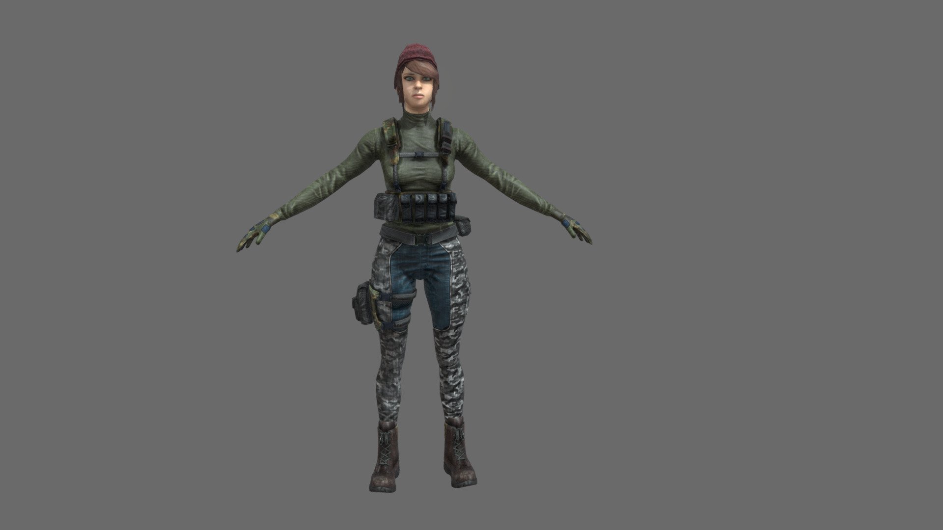 Female Terrorist Videogame Character - 3D model by Ronme Moreira ...