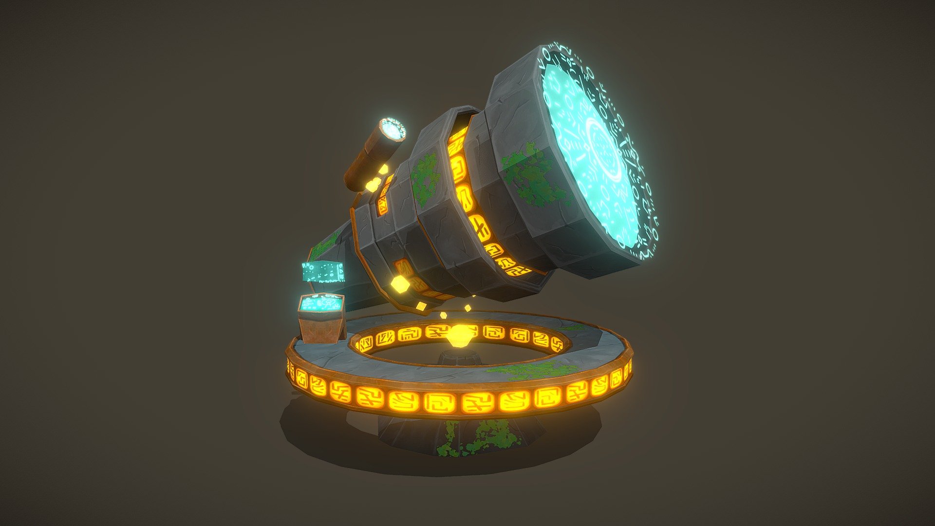 Ancient tech Telescope - 3D model by francessarah [e2538fe] - Sketchfab