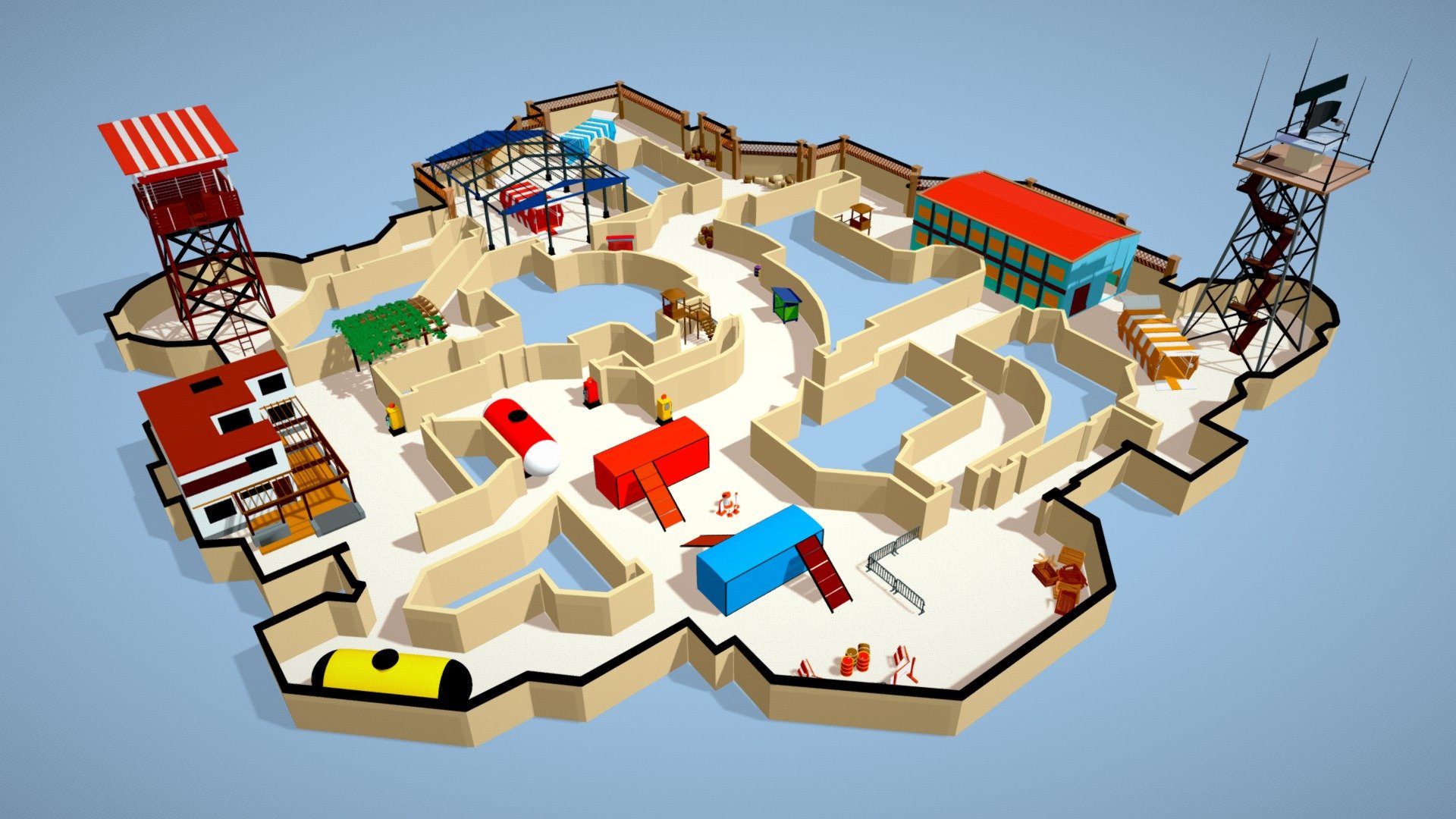 TDM MAP - 2 - FPS Game Environment - Low poly 🎮 - Buy Royalty Free 3D ...