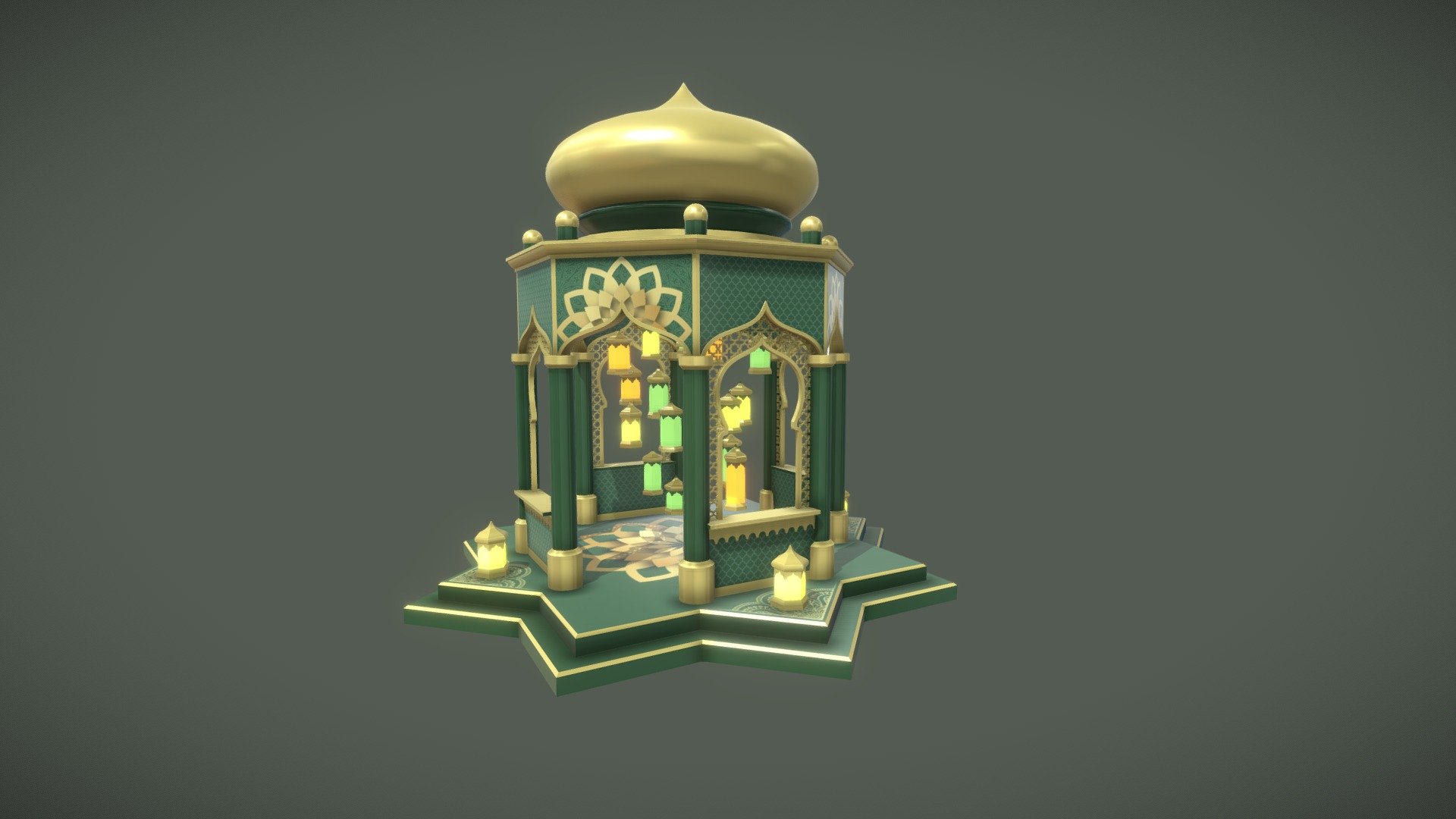 Islamic Booth - Buy Royalty Free 3D model by JD (@jond.hendri) [e25aae4 ...