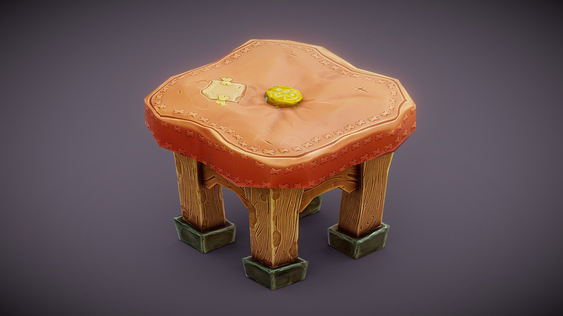 LowPoly Stylized Red Color Stool - Download Free 3D model by cat is ...