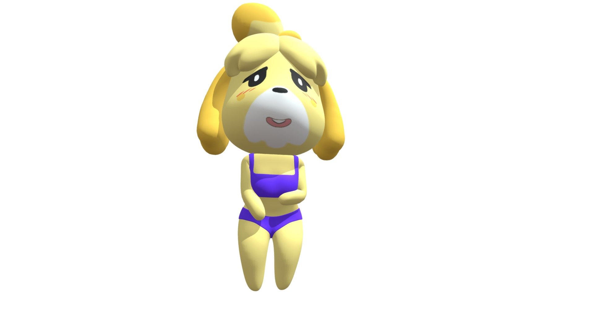 Isabelle shy Animal Crossing - 3D model by Rickiemono (@Rickie.Fabian ...