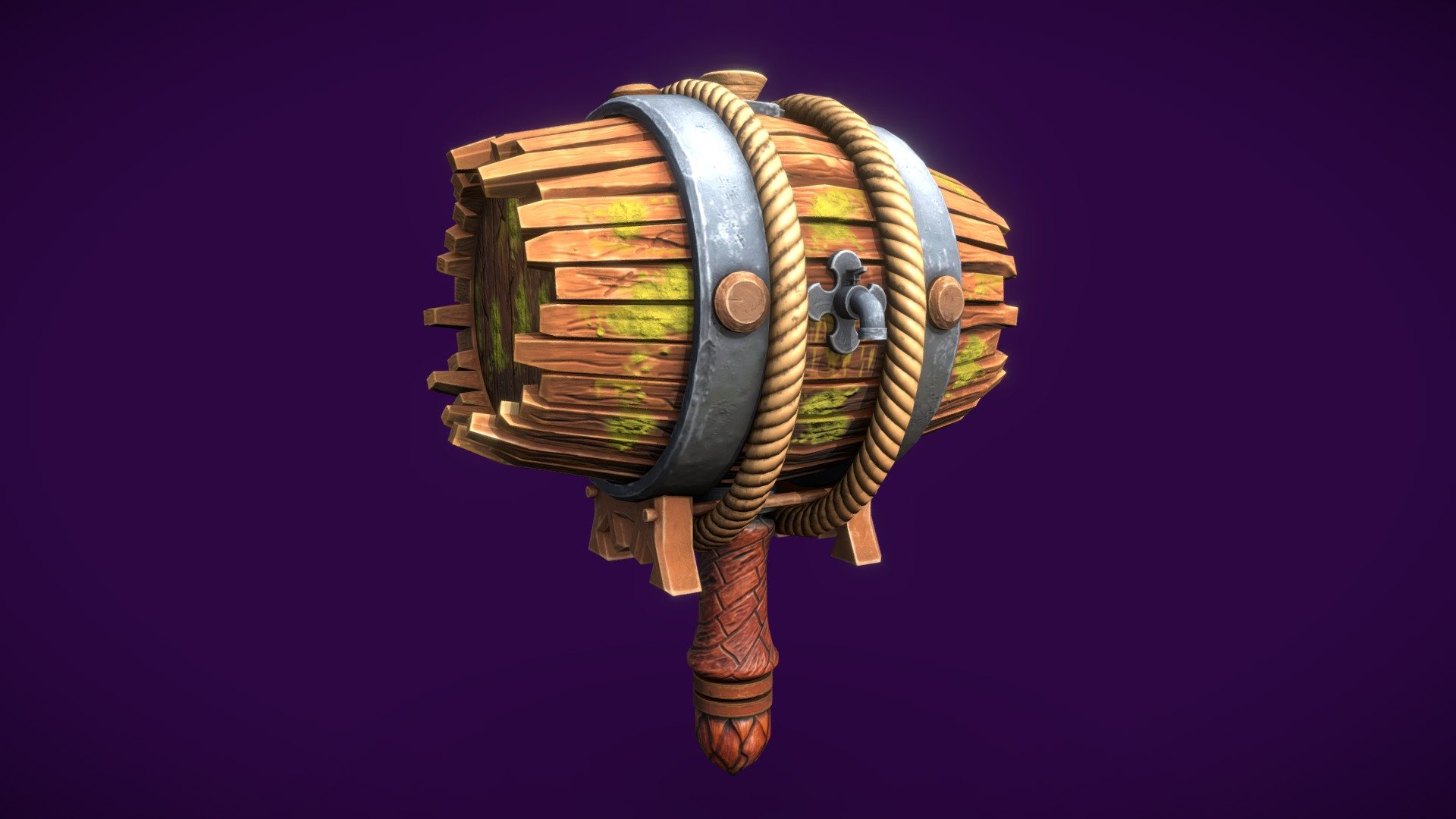 Stylized Barrel Hammer (Keg Hammer) - 3D model by darknode.net [e265b5e ...