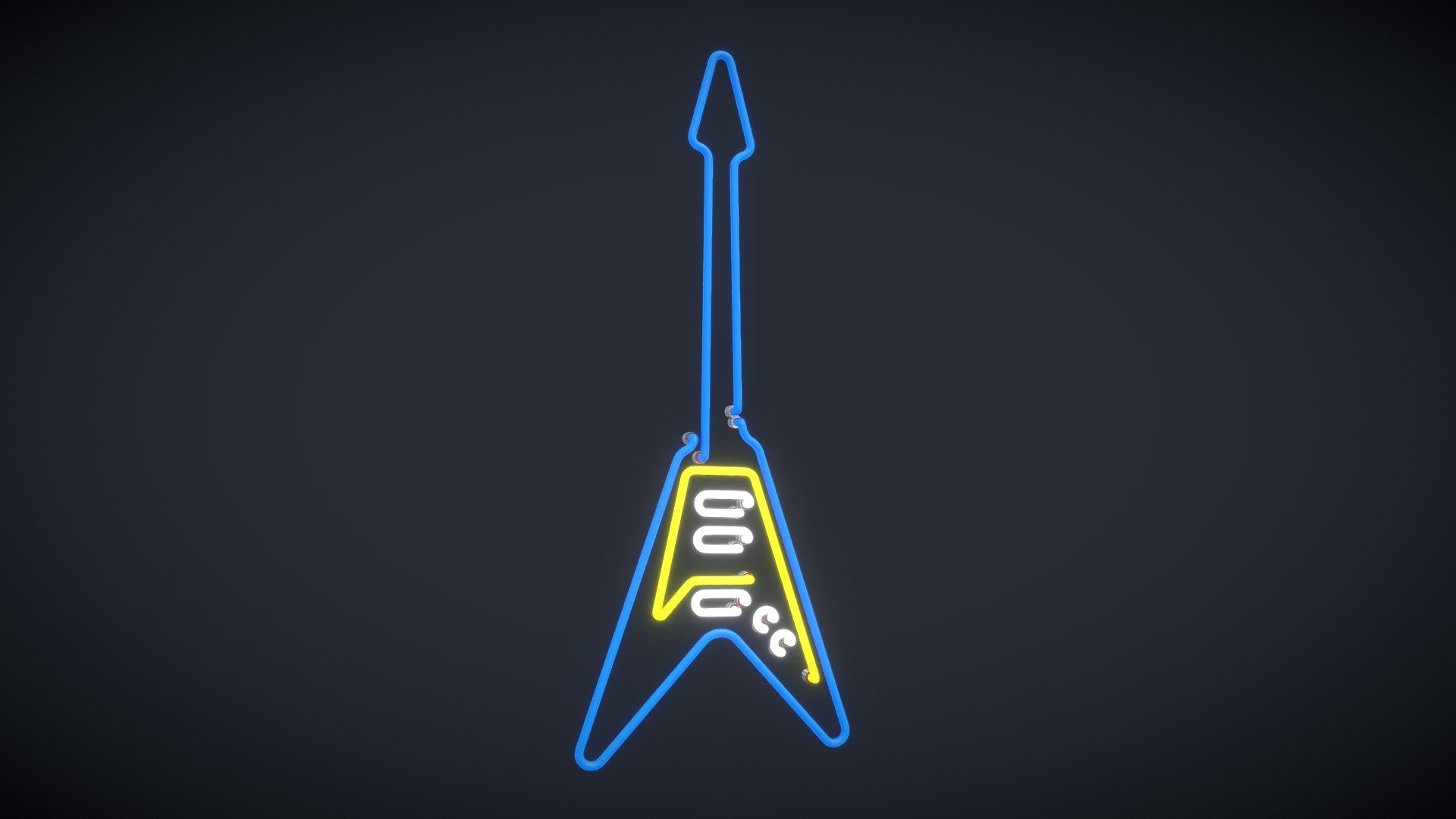 Flying V Blue - 3D model by 3polies [e26e355] - Sketchfab