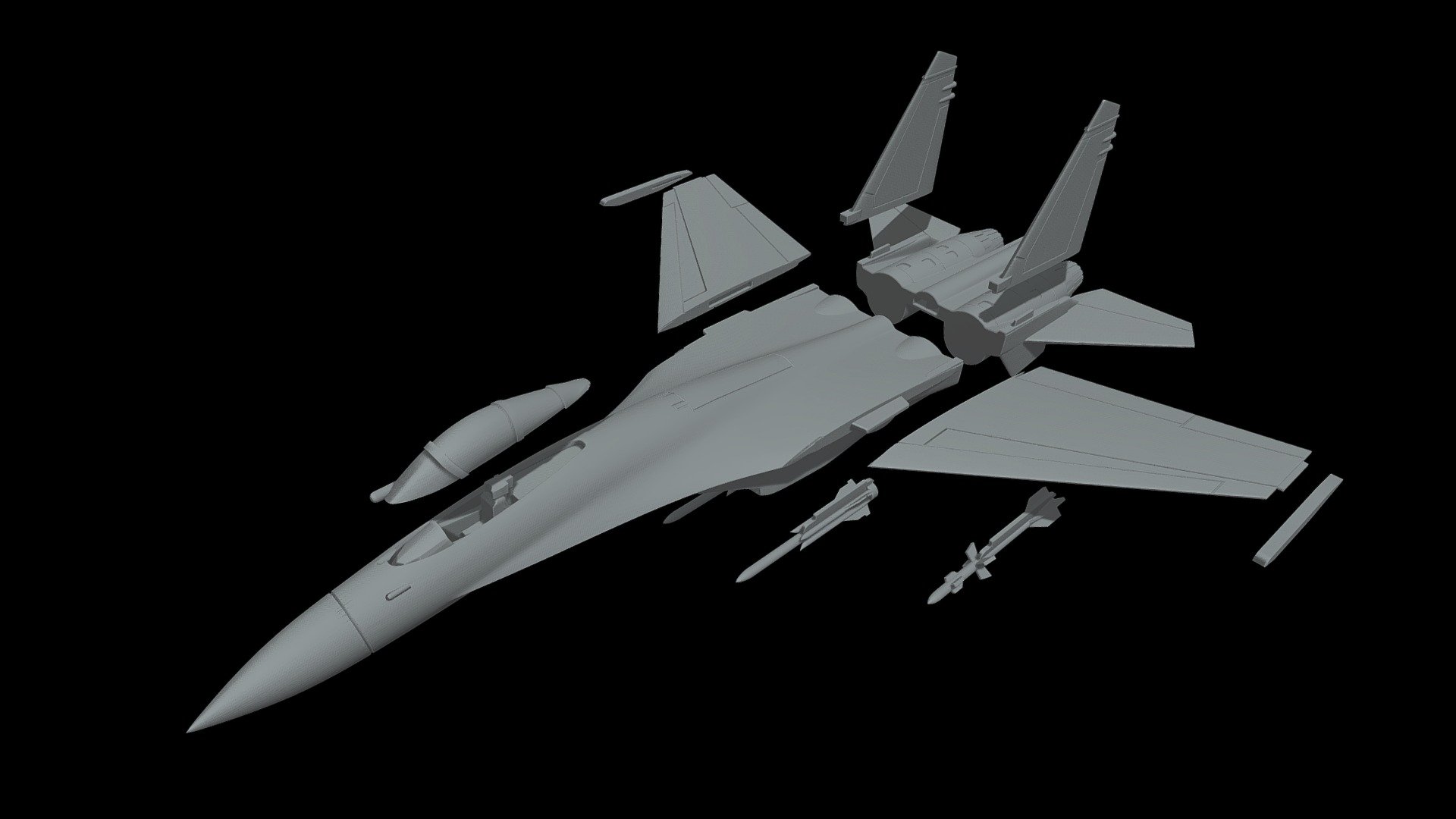 SU-27 FLANKER PRINTABLE STL FILES - 3D model by veetrapro [e273ba7 ...