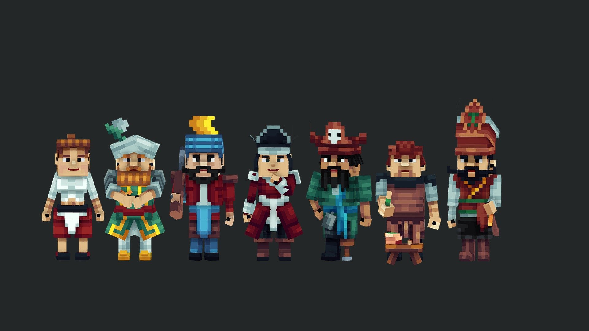 Townspeople #2 - 3D model by Queue (@blockbenchqueue) [e276af1] - Sketchfab