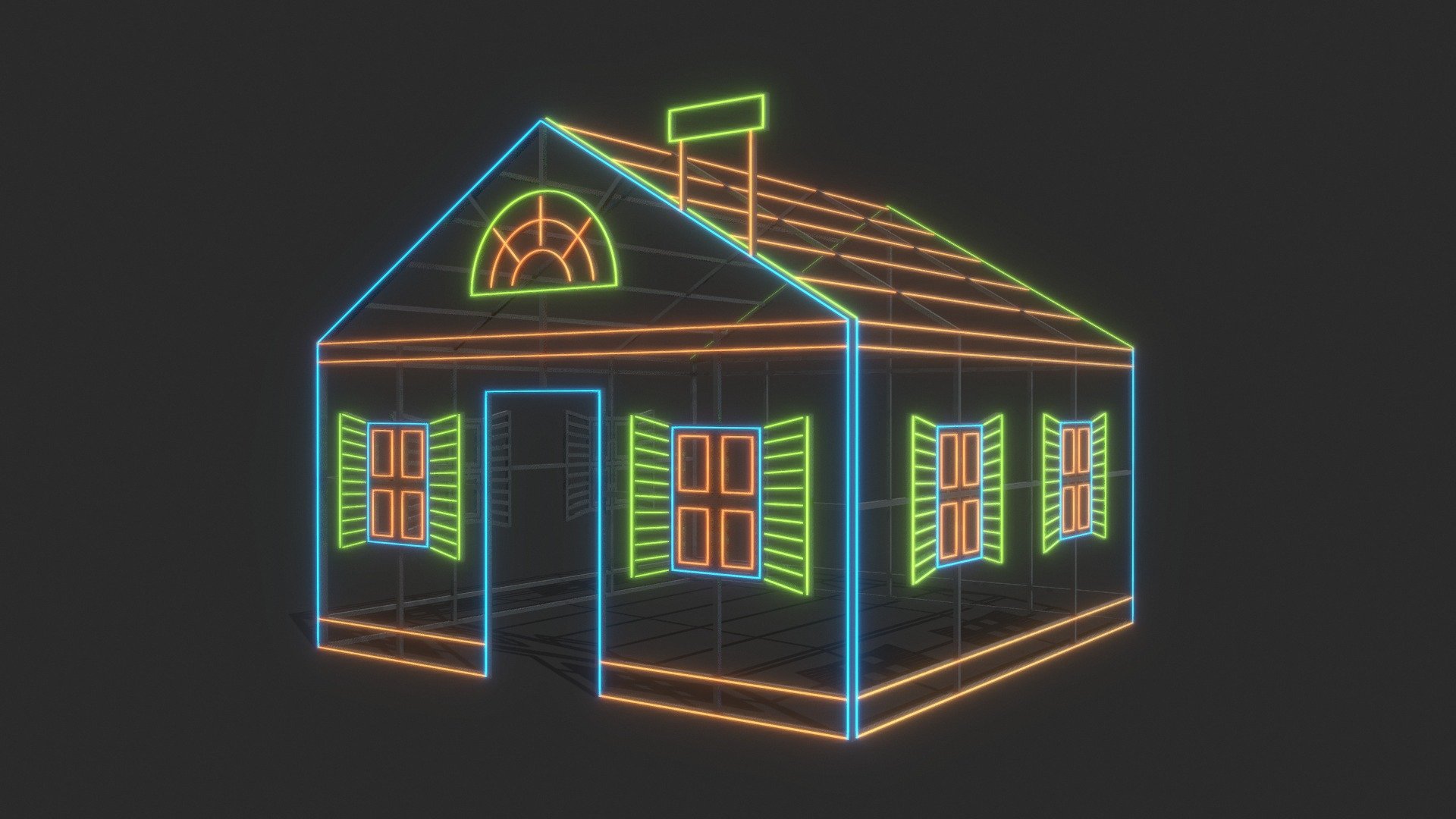 House Outline 5 - Buy Royalty Free 3D model by NEONPLEX [e276b9f ...