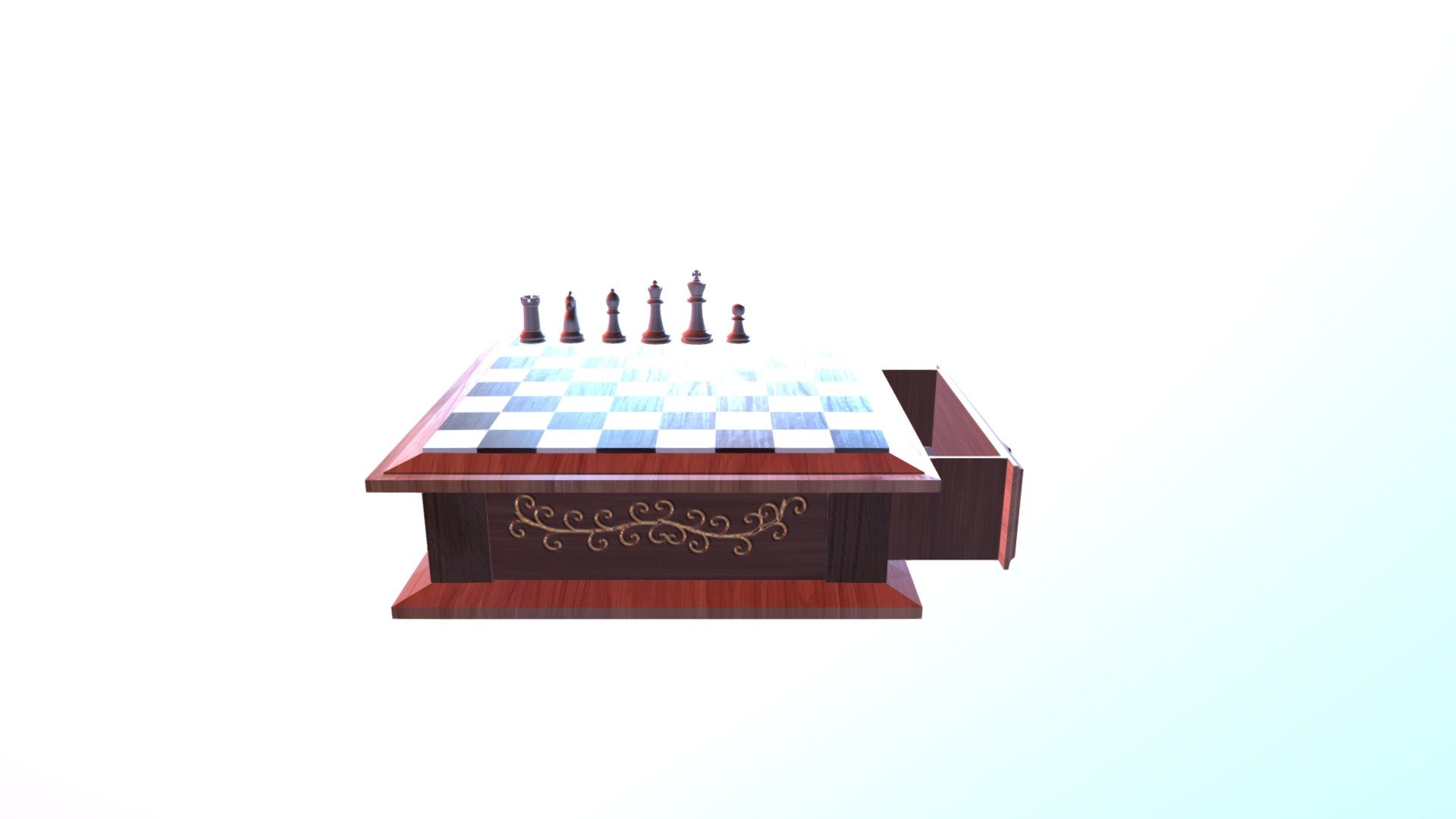 Chess box and pieces - 3D model by zerotolorance [e278948] - Sketchfab