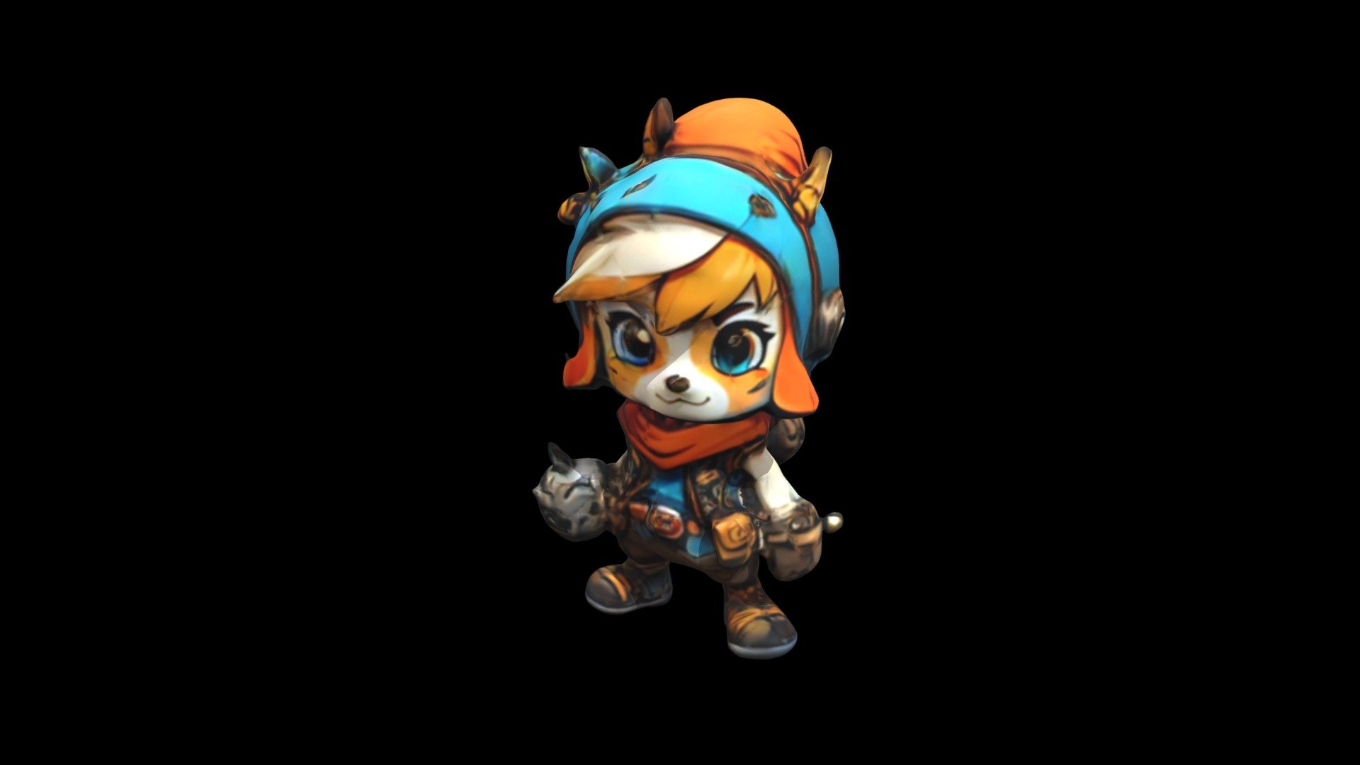 Anime Mascot Sticker Adorable young warrior with - Download Free 3D ...
