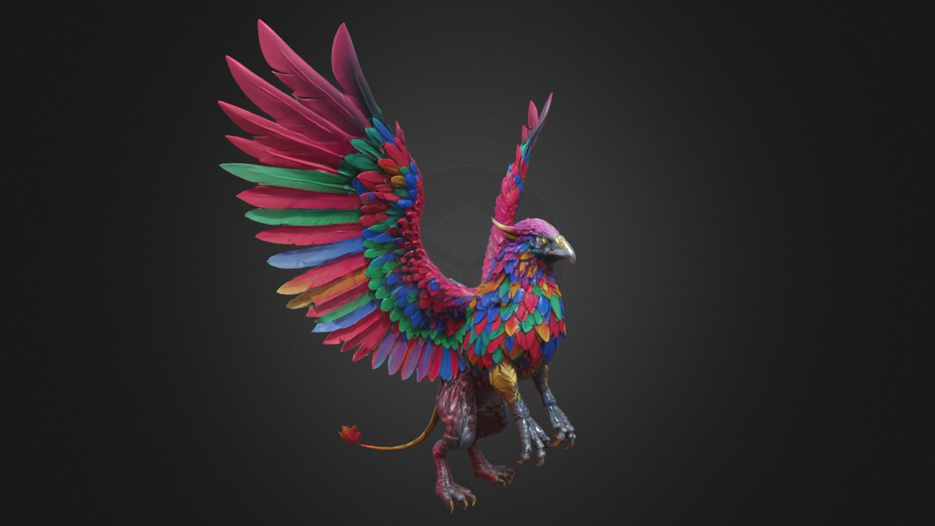 Majestic Multi-Colored Gryphon Beast - Download Free 3D model by ...