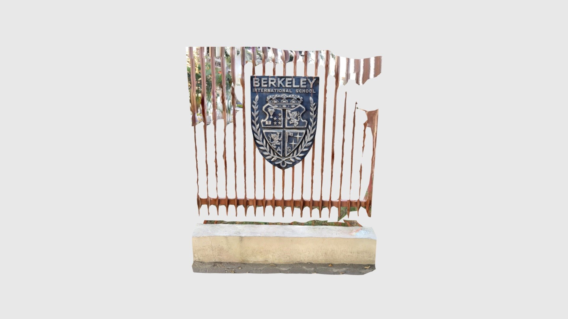 Heraldic shield of Berkeley on the fence. - Download Free 3D model by ...