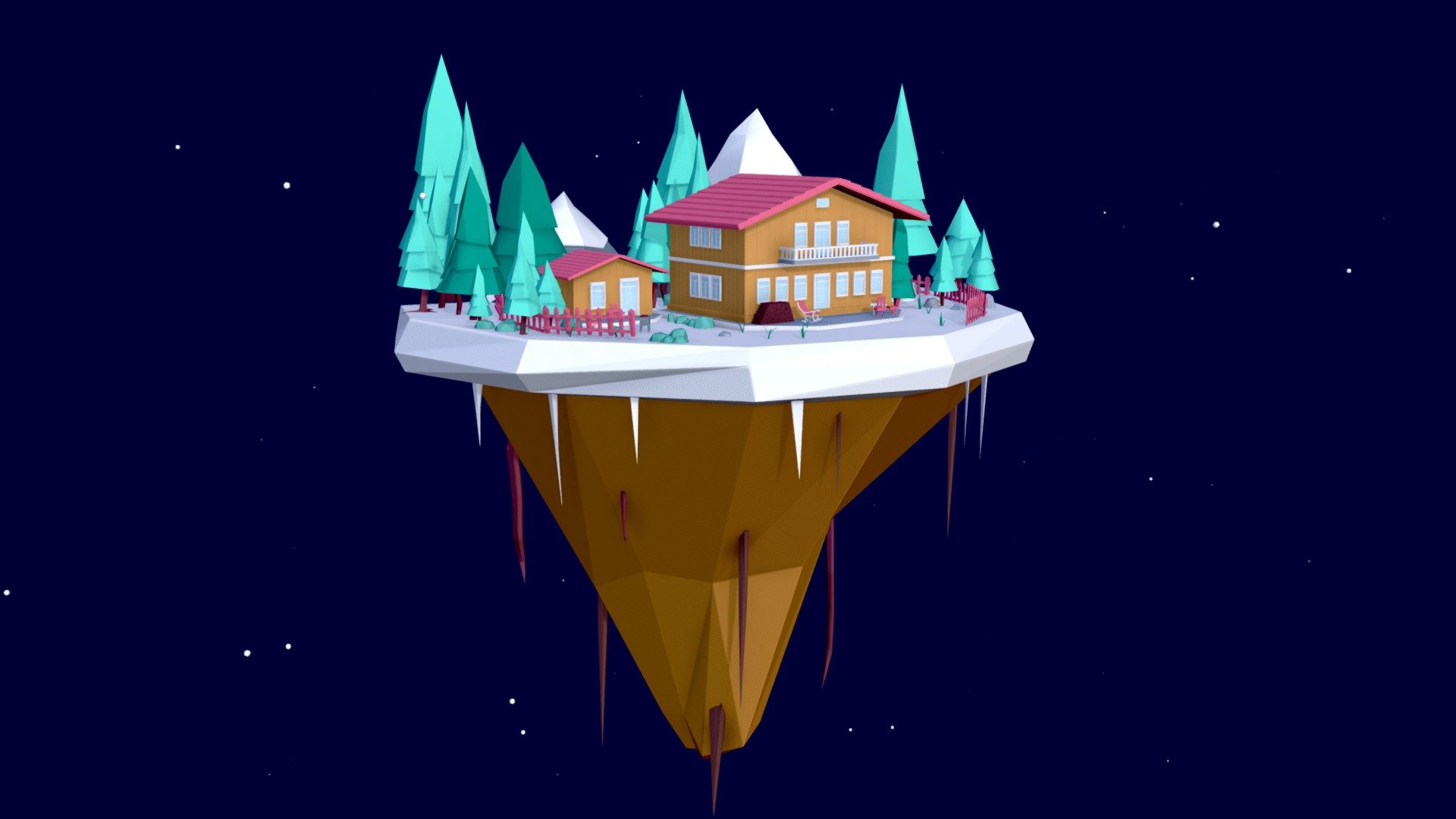 Lowpoly Mount House - Buy Royalty Free 3D model by antonmoek [e296e79 ...