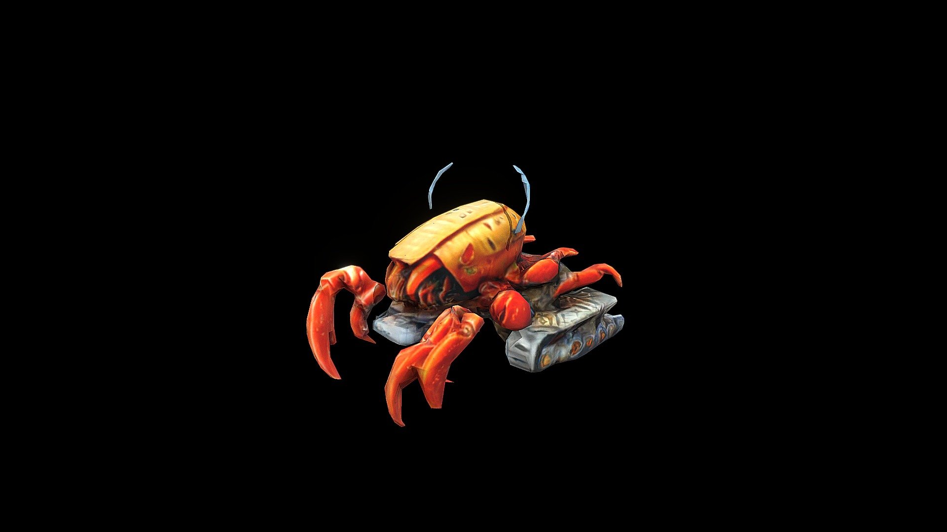 a painting of a robotic crab in the snow - Download Free 3D model by ...