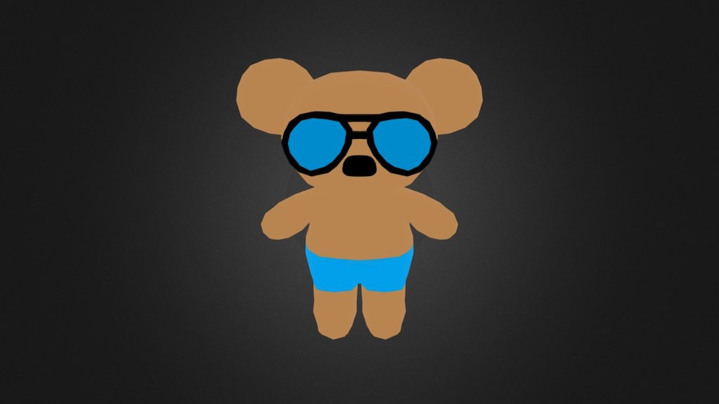 Beach Bear - 3D model by merlin.mustache [e2ab54e] - Sketchfab