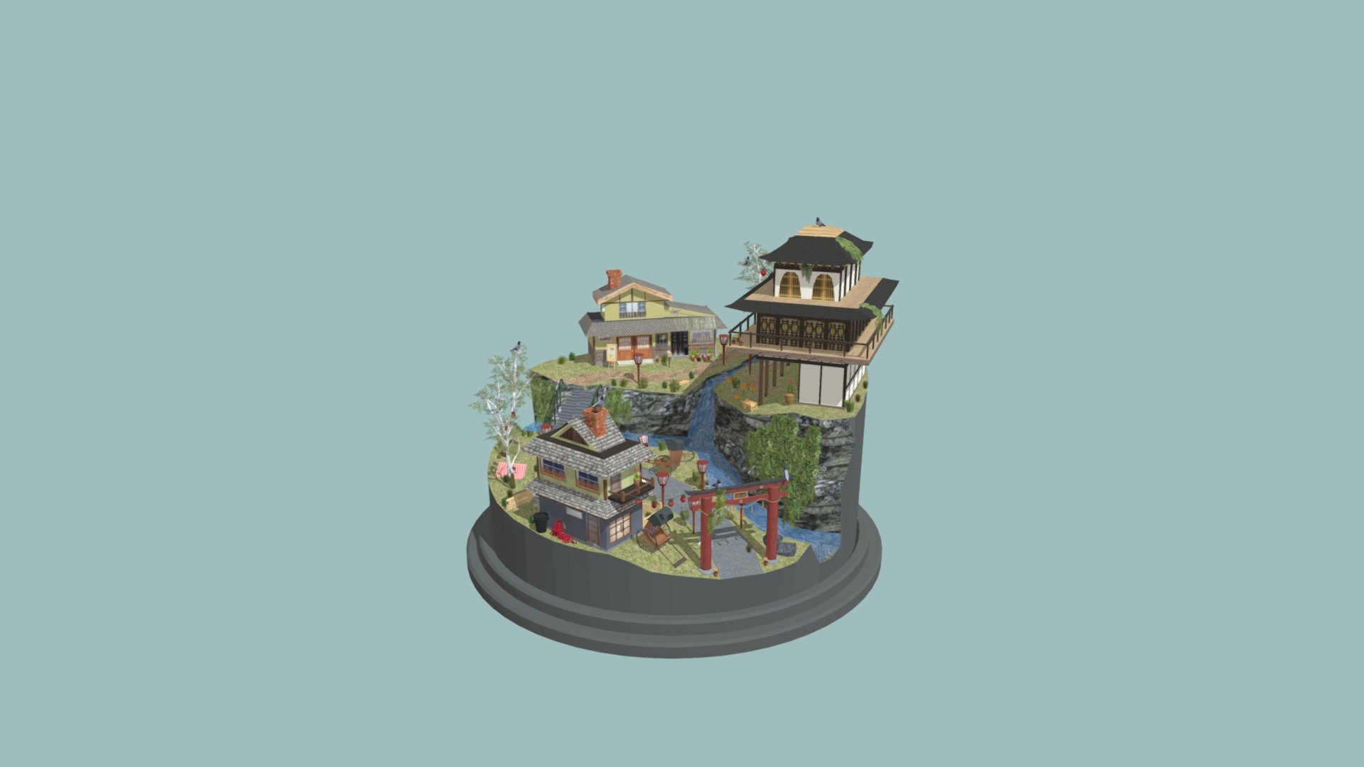 City Scene Kyoto - 3D model by Arno_Van_Lombergen [e2ac927] - Sketchfab