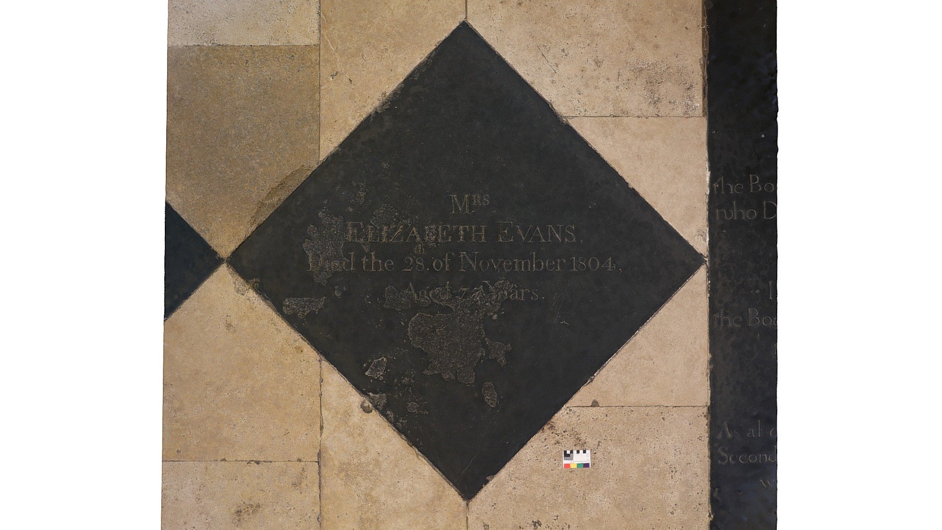 Elizabeth Evans ledgerstone d.1804 - 3D model by Rochester Cathedral ...