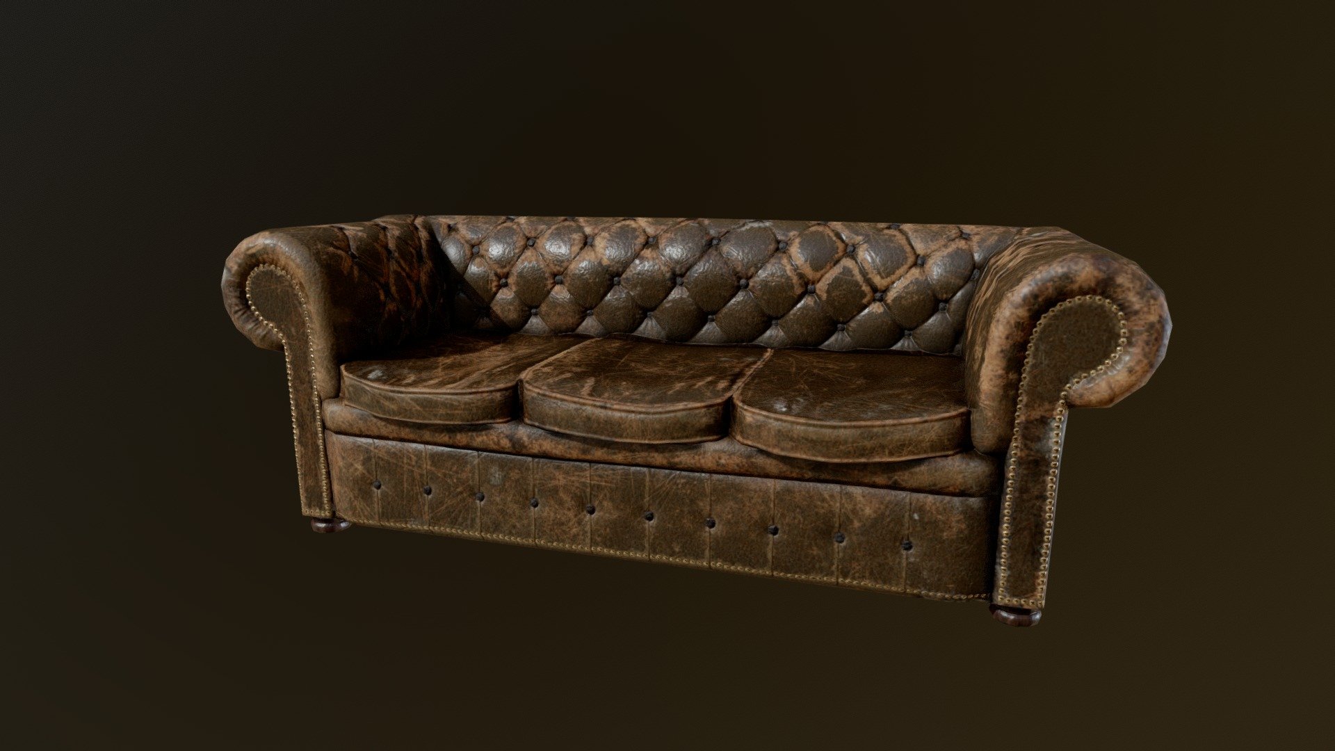 Chesterfield Couch - Game Asset - 3D model by gestoryscht [e2b1e14 ...