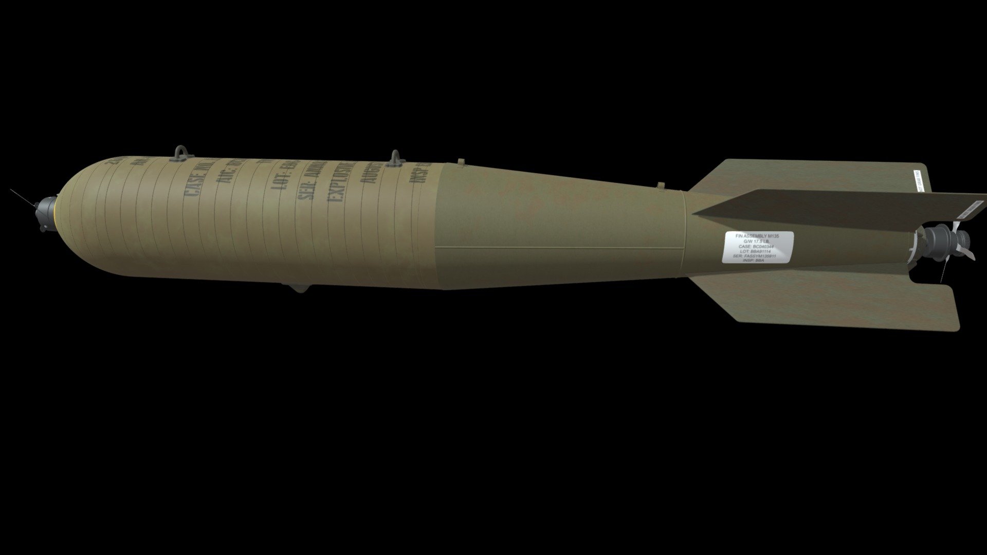 AN-M81 WITH CONICAL FIN ASSY M135 - 3D model by Edgar Brito (@e.brito ...