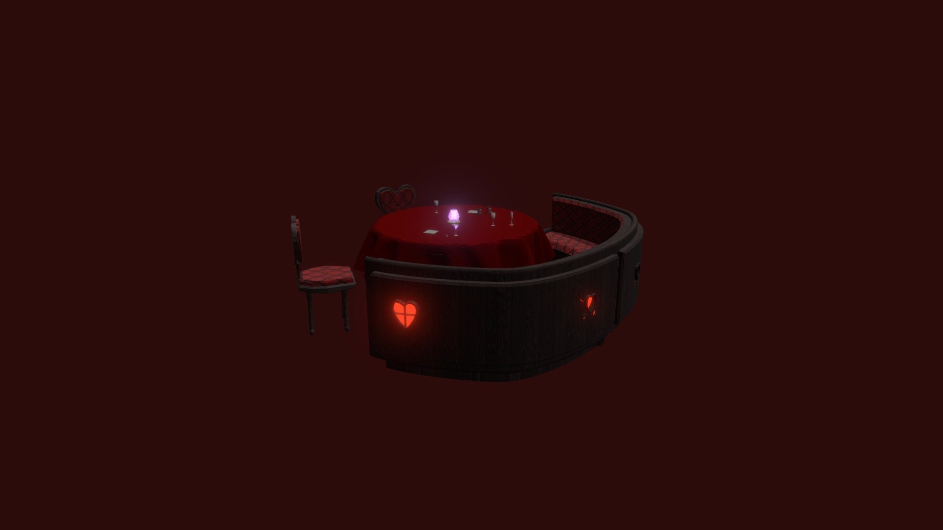 Love Lock booth seating - 3D model by m00na_n0va [e2b730e] - Sketchfab