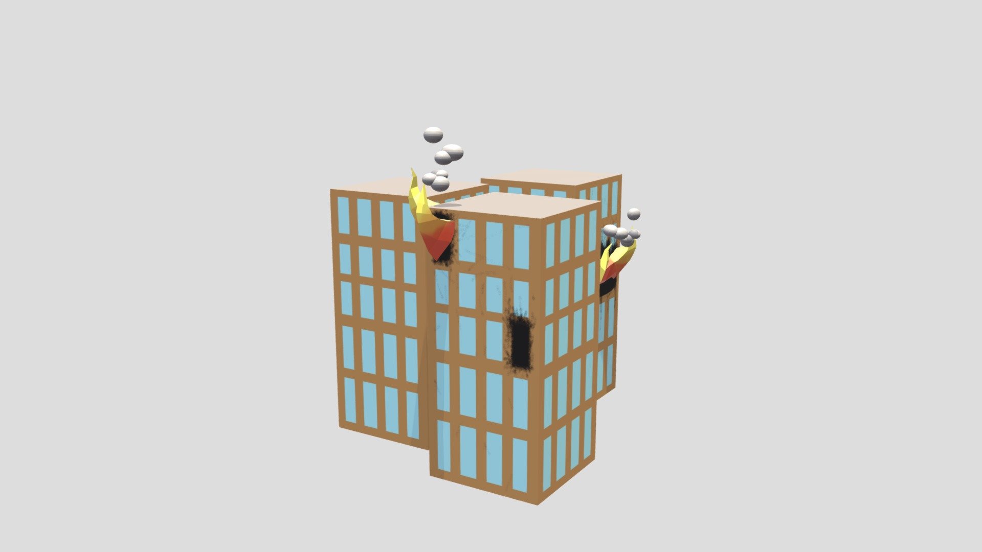Flaming Buildings - Download Free 3D model by 11e_Docteur [e2b7d09 ...