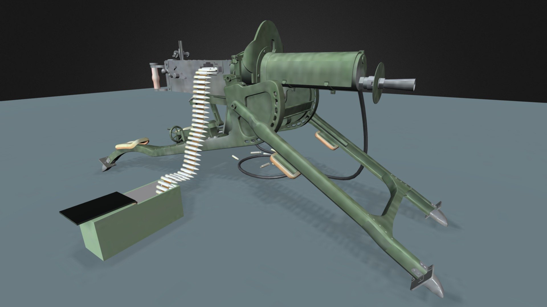 MG08-machinegun - 3D model by VISUALISER (@lpdenmark) [e2b9ae7] - Sketchfab