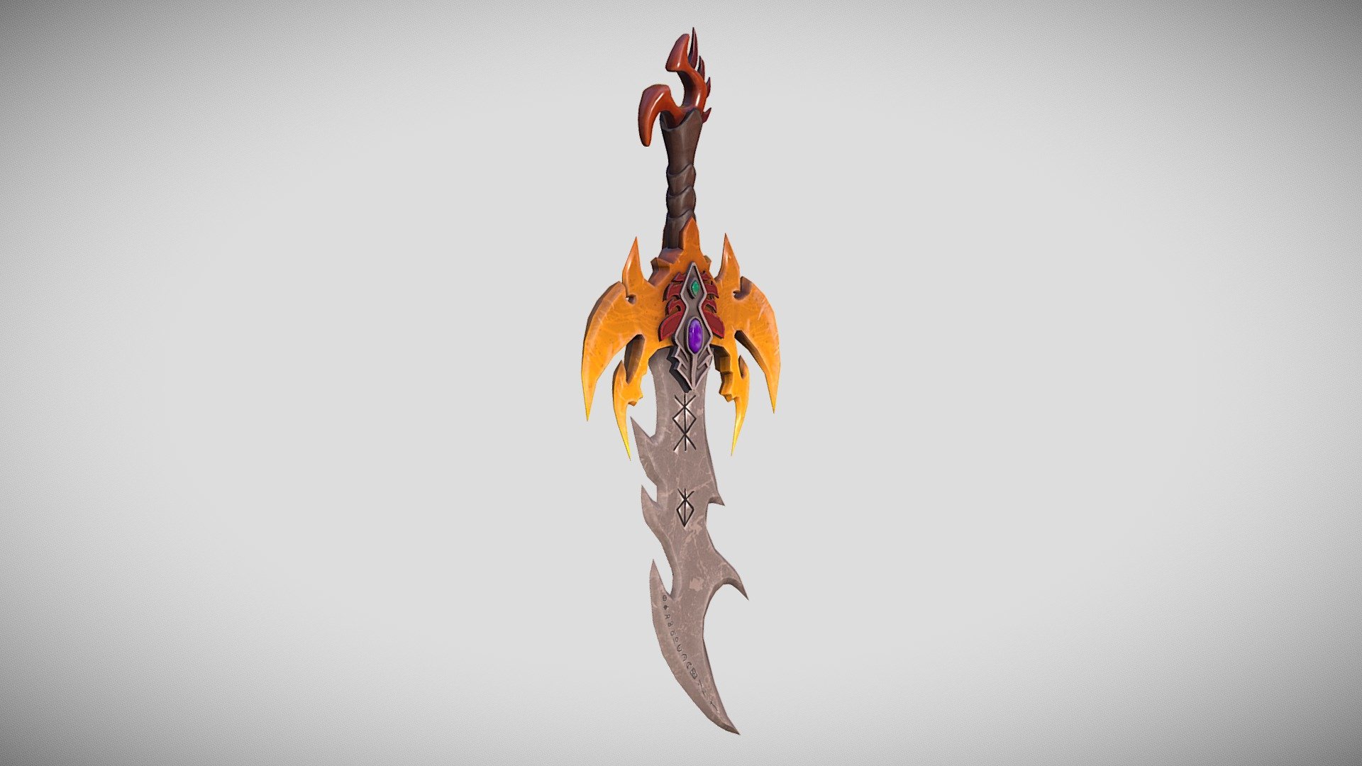 Handpainted Cartoon dragon sword - 3D model by Like a cloud ...