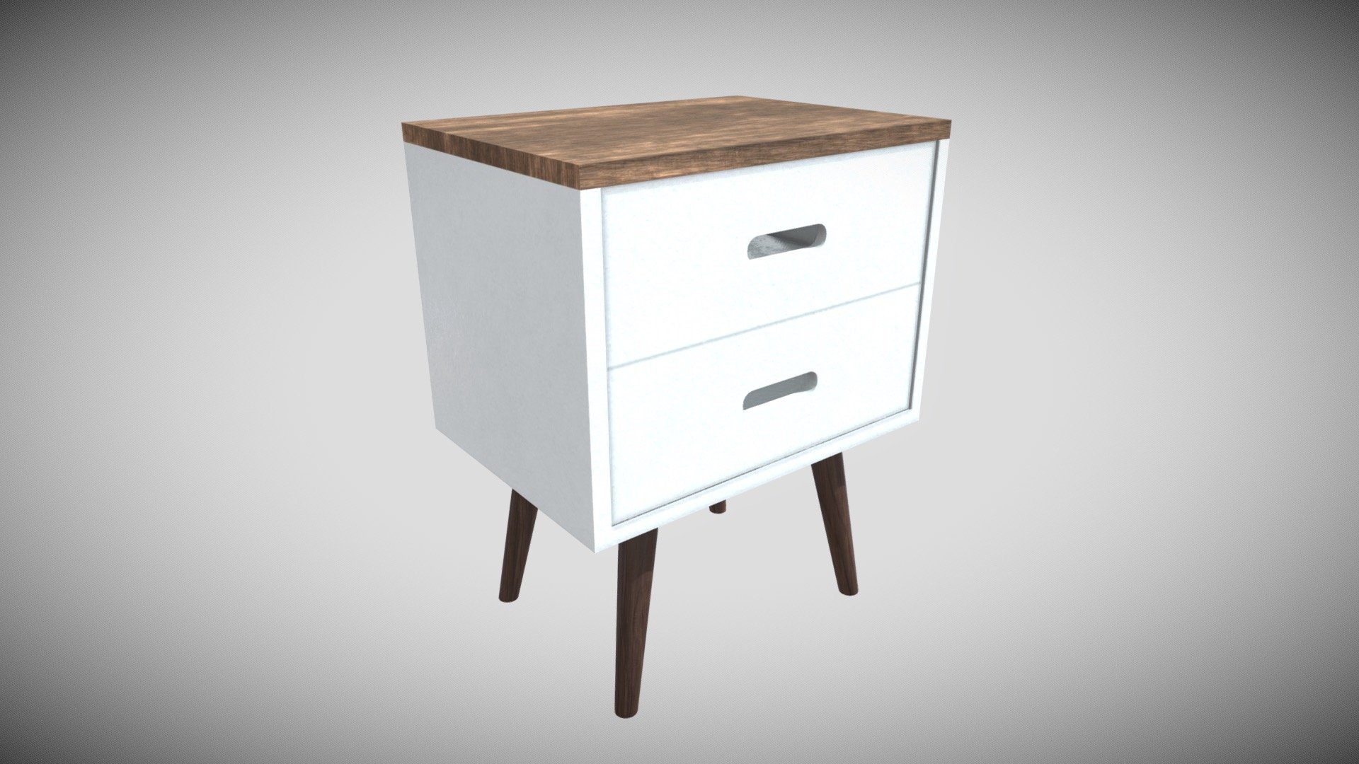 White Bedside Table Low Poly Game Ready PBR - Buy Royalty Free 3D model ...