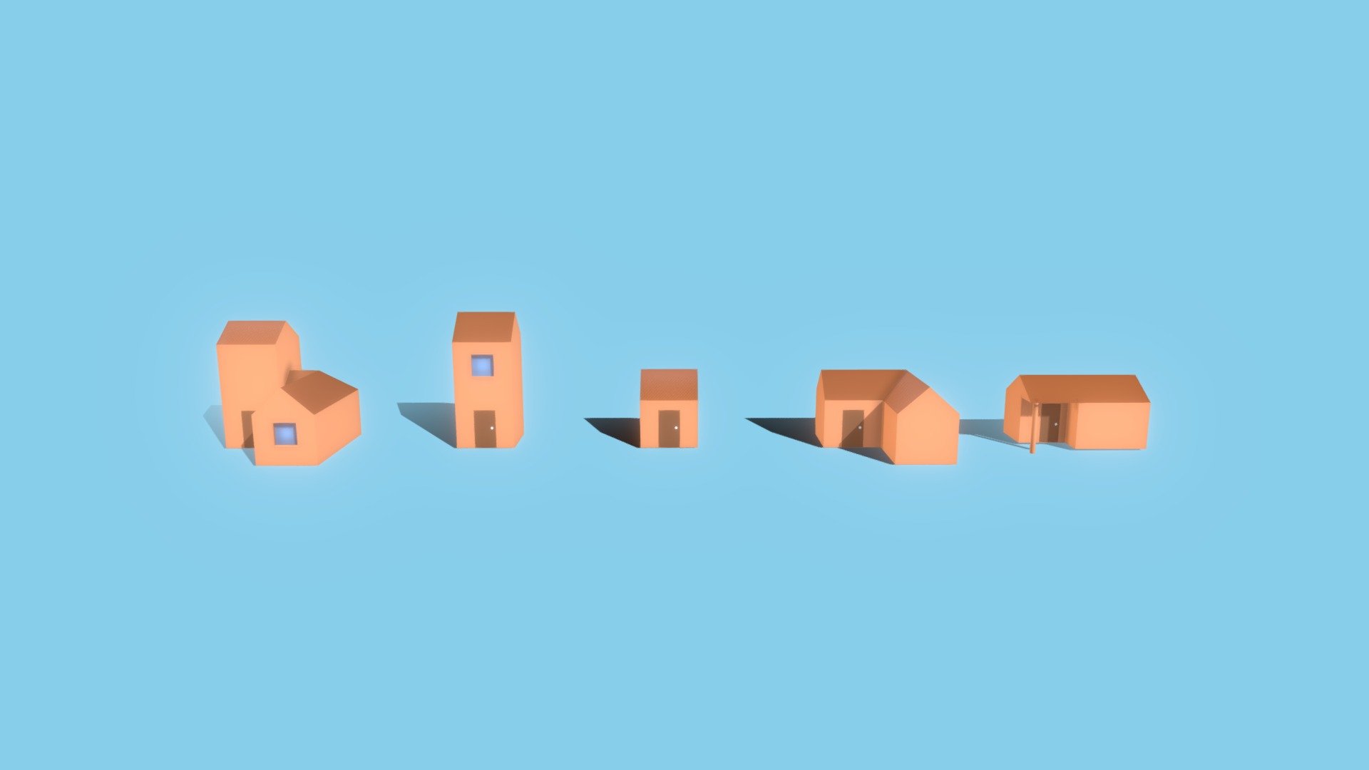 5 LOW POLY Background Buildings - Download Free 3D model by Elias ...