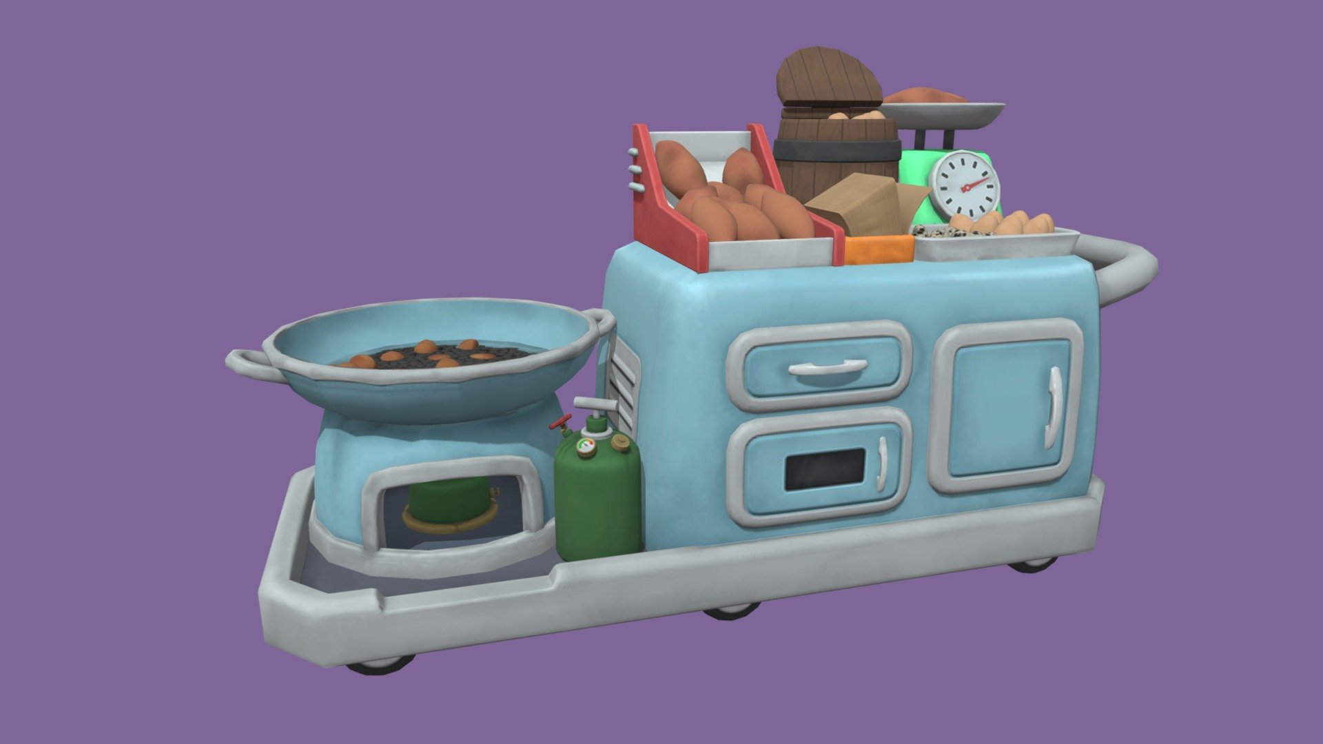 Retro Futuristic Chestnut Cart - 3D model by Kaine (@kaine027) [e2cbeb0 ...