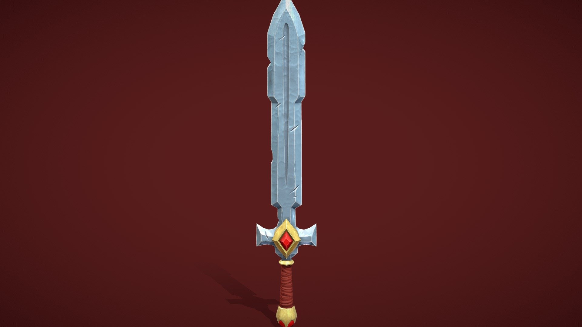 Stylize Gold Sword With Red Krystal - 3D model by SSCCRRATCH [e2cfc70 ...