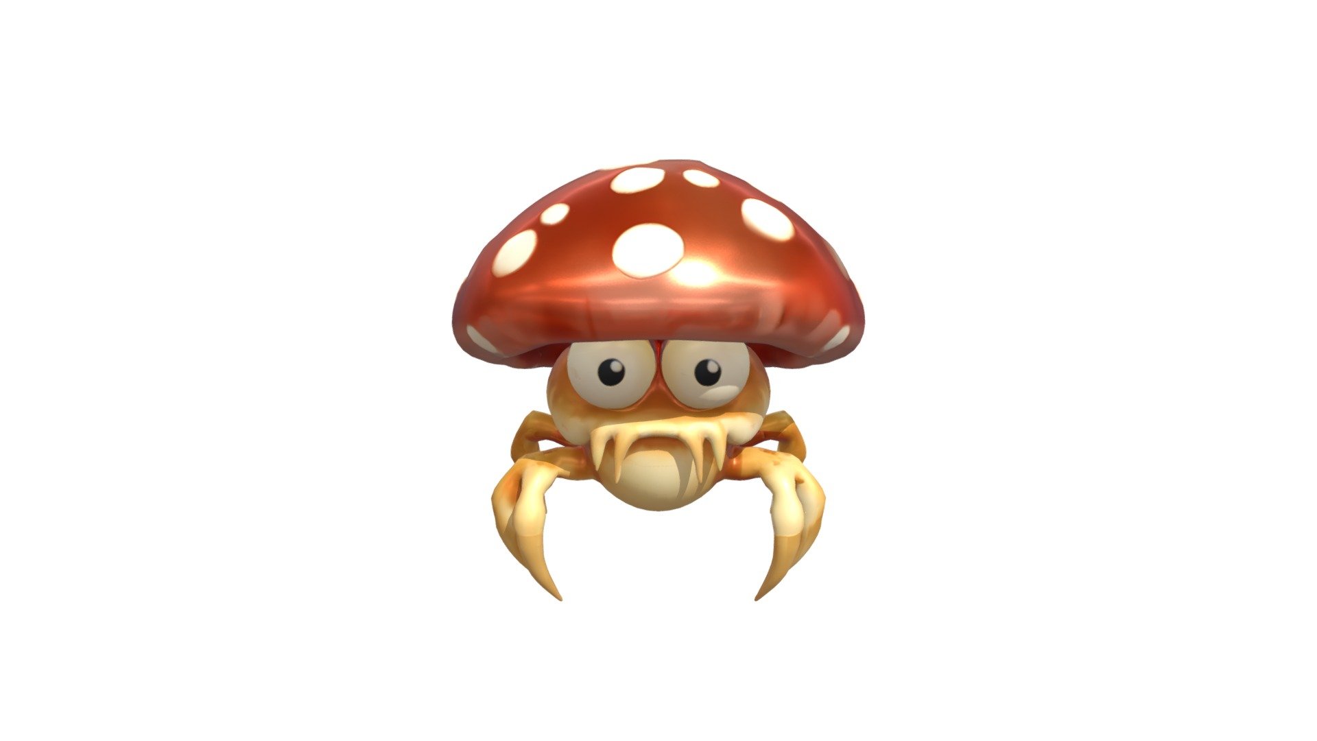 Cartoon crab with mushroom hat - 3D model by COCMS [e2d0c2a] - Sketchfab