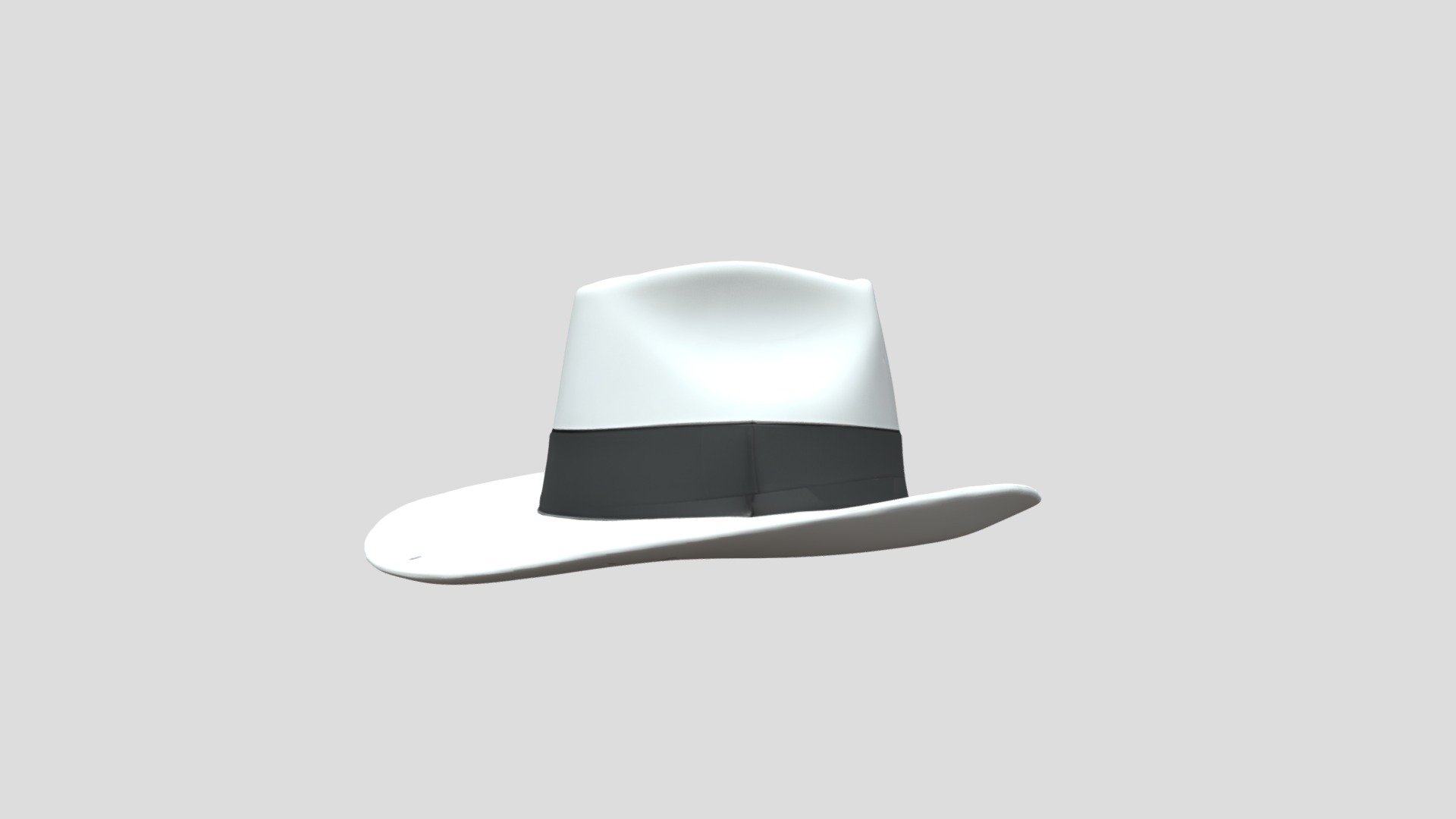 white fedora hat with black band - Download Free 3D model by ISAACLAB ...