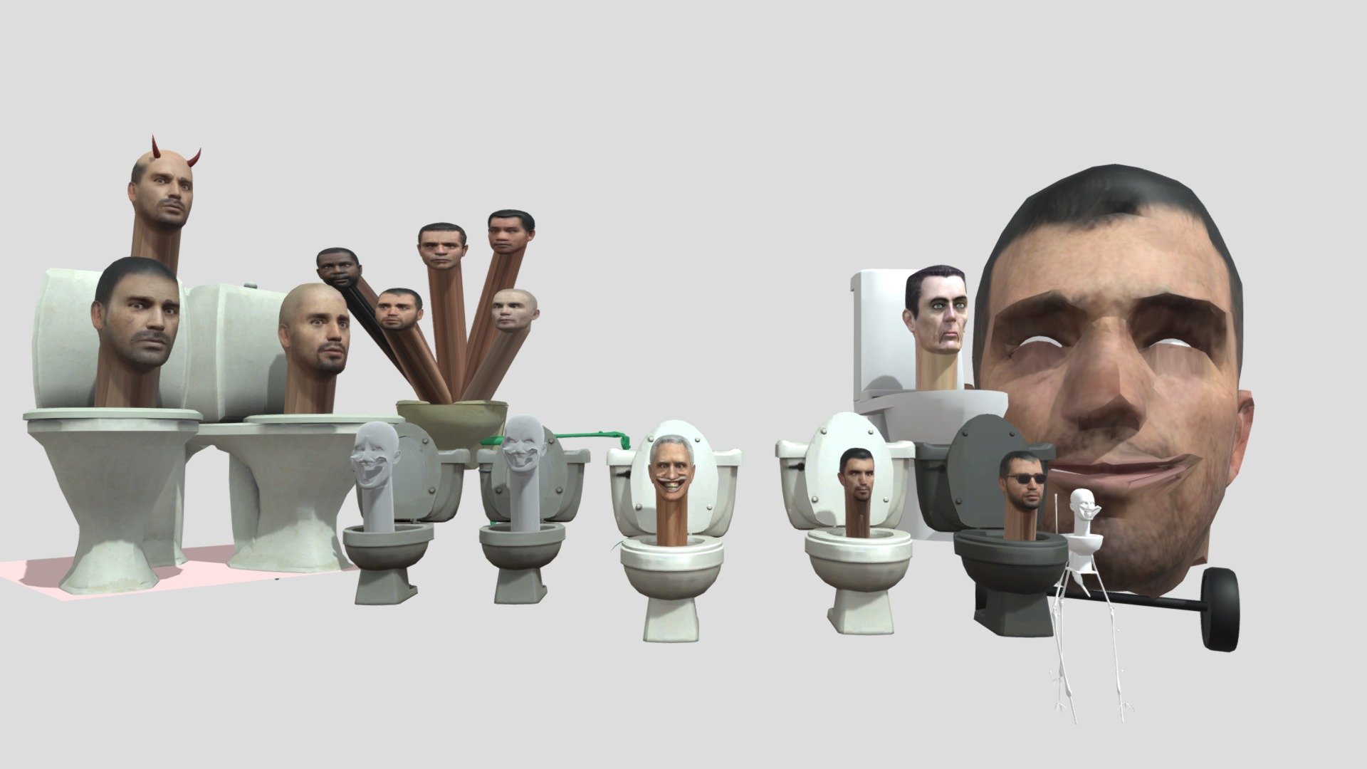 Oliverdudes Skibidi Family Weird Thing Sus Model - Download Free 3D ...