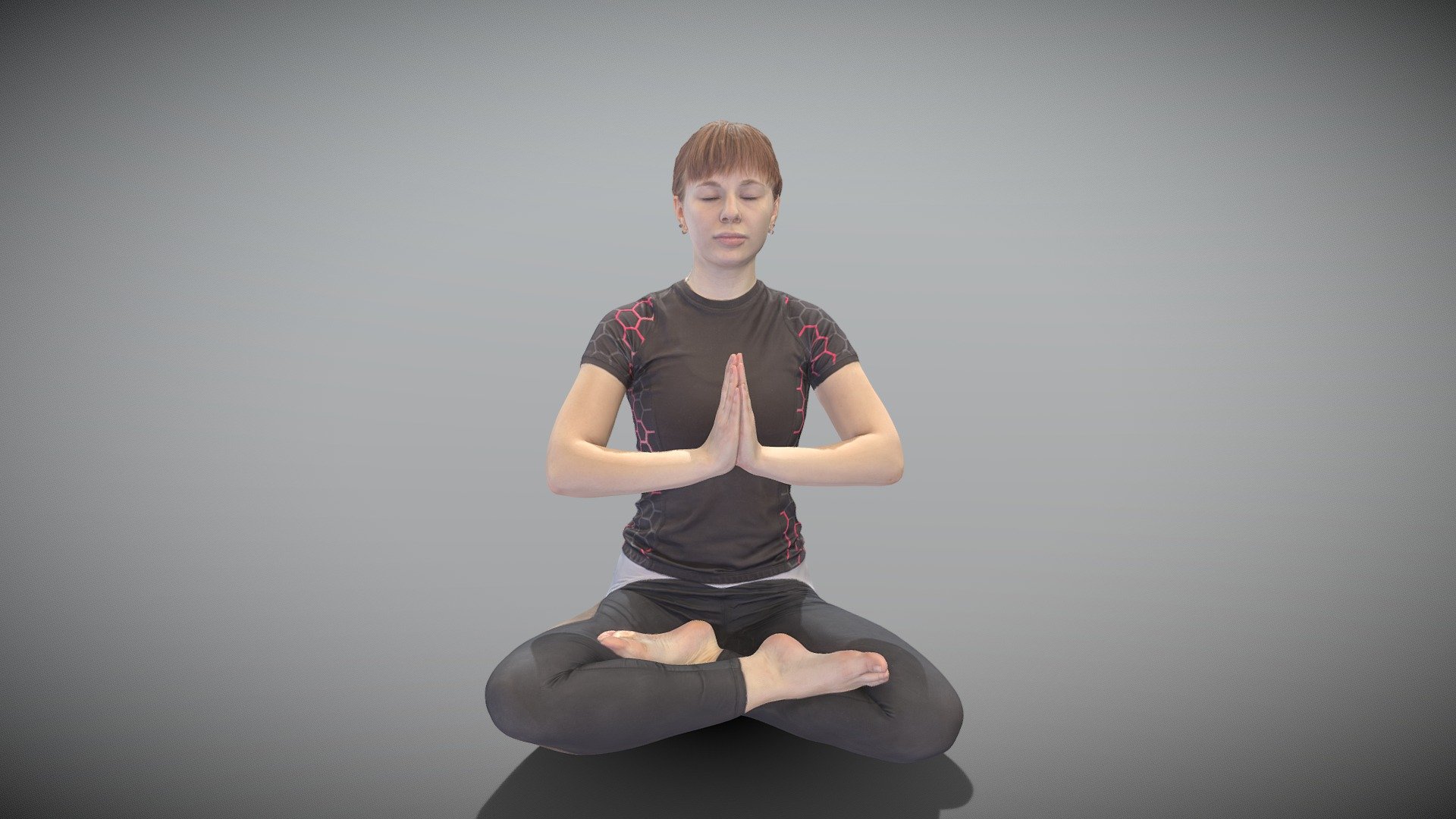Beautiful young woman in lotus pose 307 - Buy Royalty Free 3D model by ...