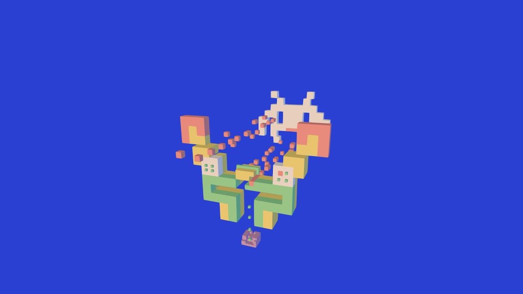 Space invaders - 3D model by Guillaume Deniau (@guillaumedeniau ...
